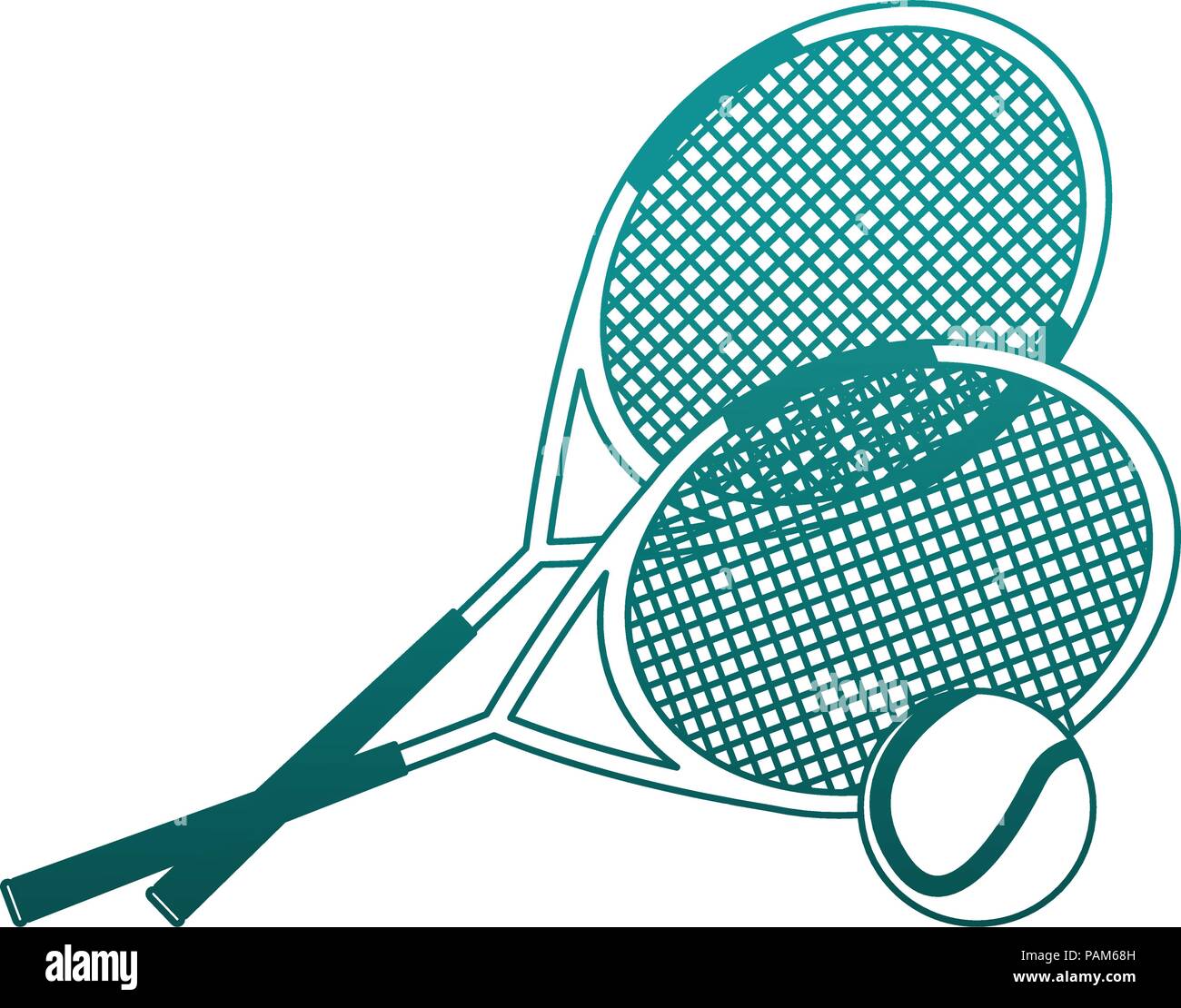 Crossed Tennis Rackets Blue