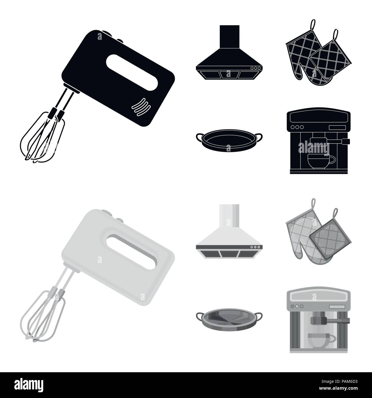 Kitchen equipment black,monochrom icons in set collection for design ...