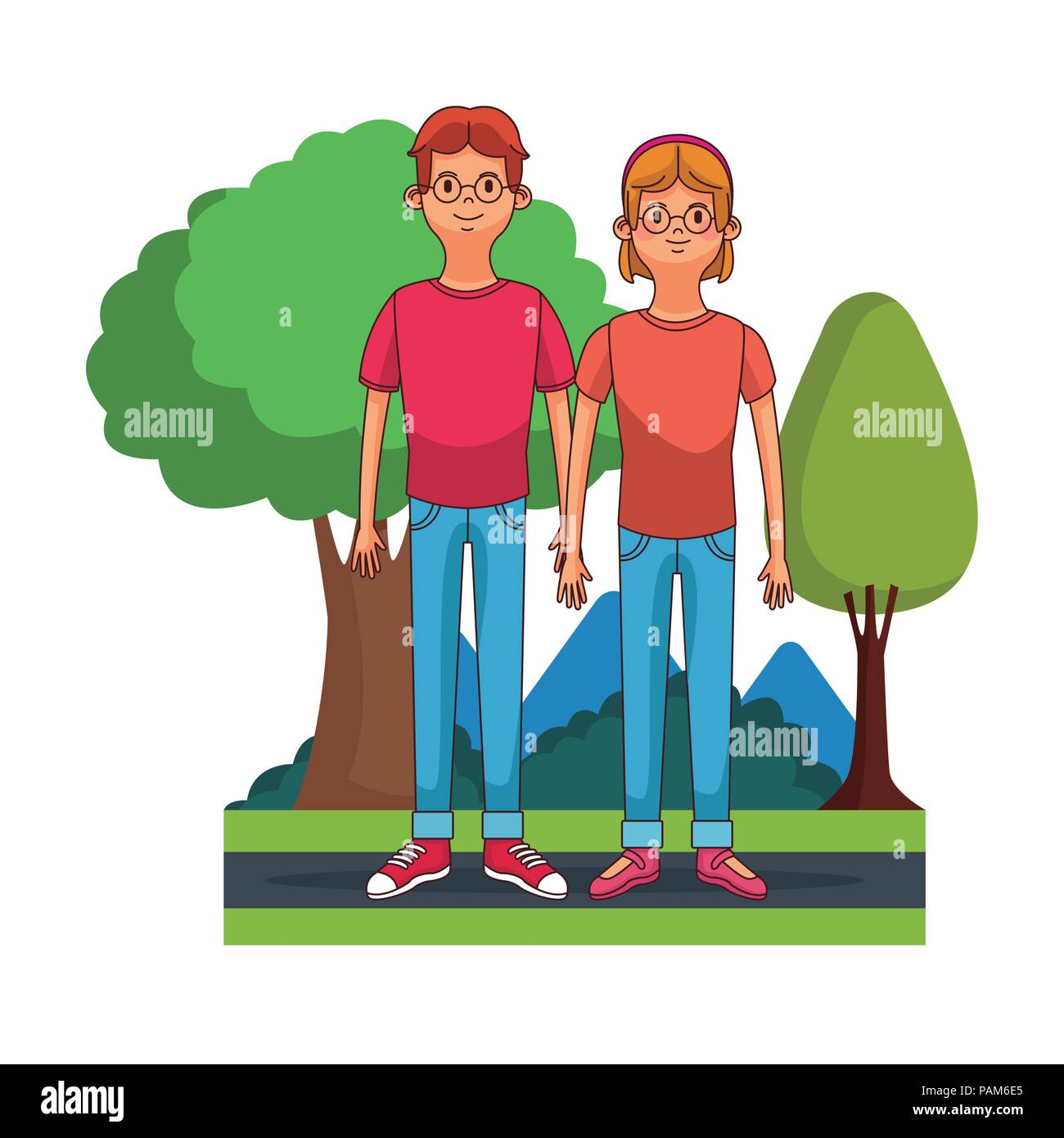 Cute couple cartoon Stock Vector Image & Art - Alamy