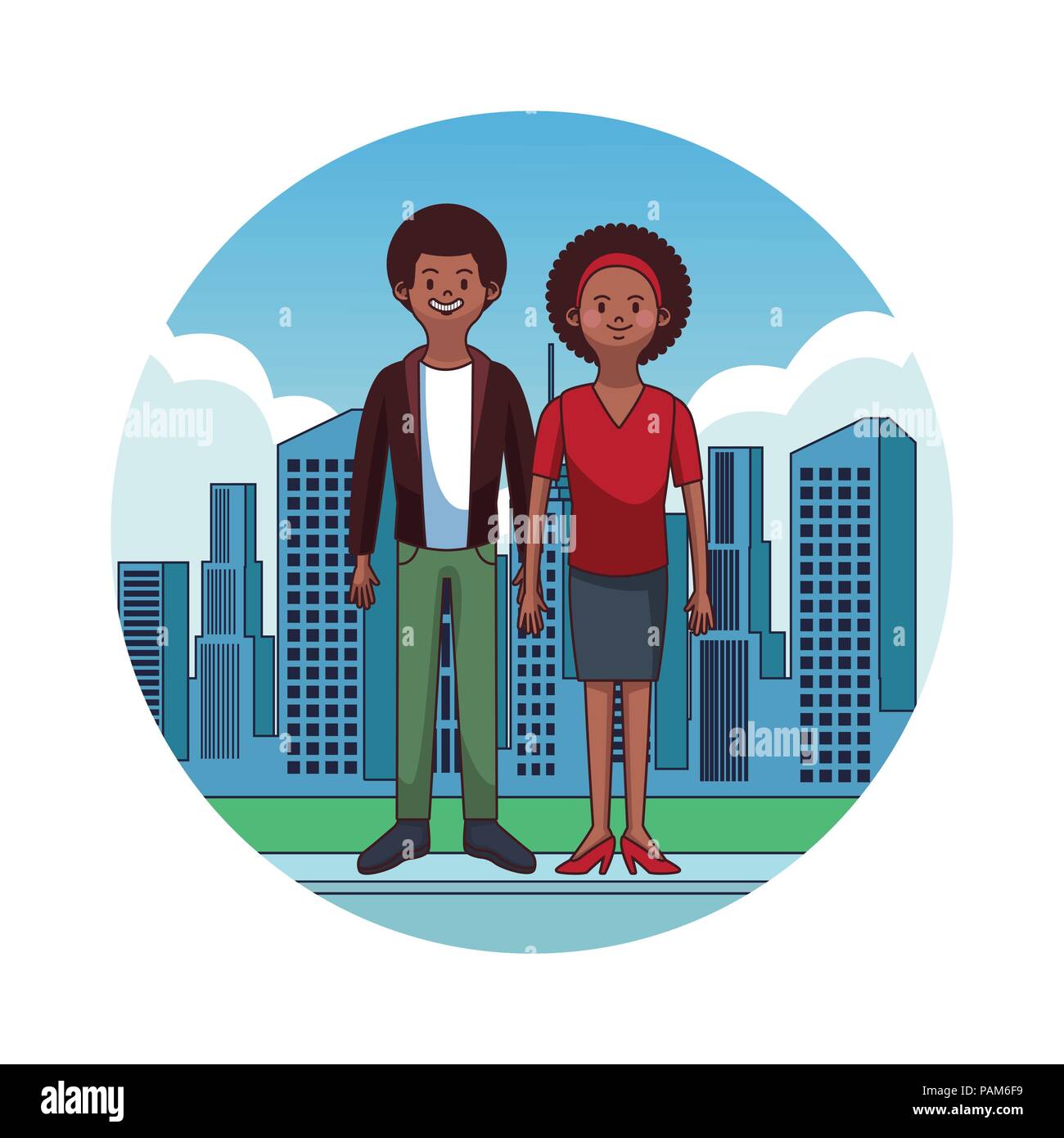 Happy black couple afro Stock Vector Images - Alamy
