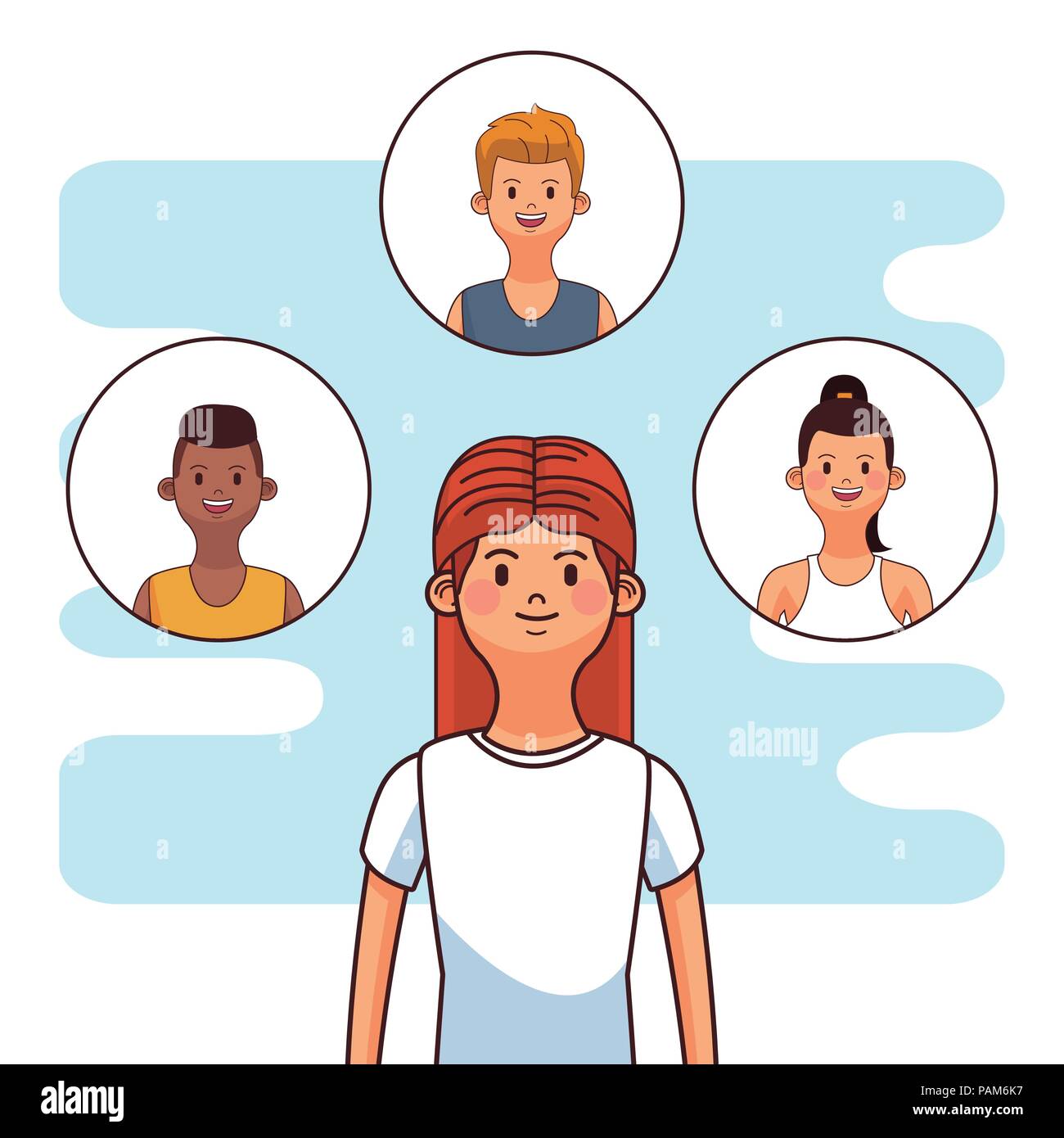Young people round icons Stock Vector Image & Art - Alamy