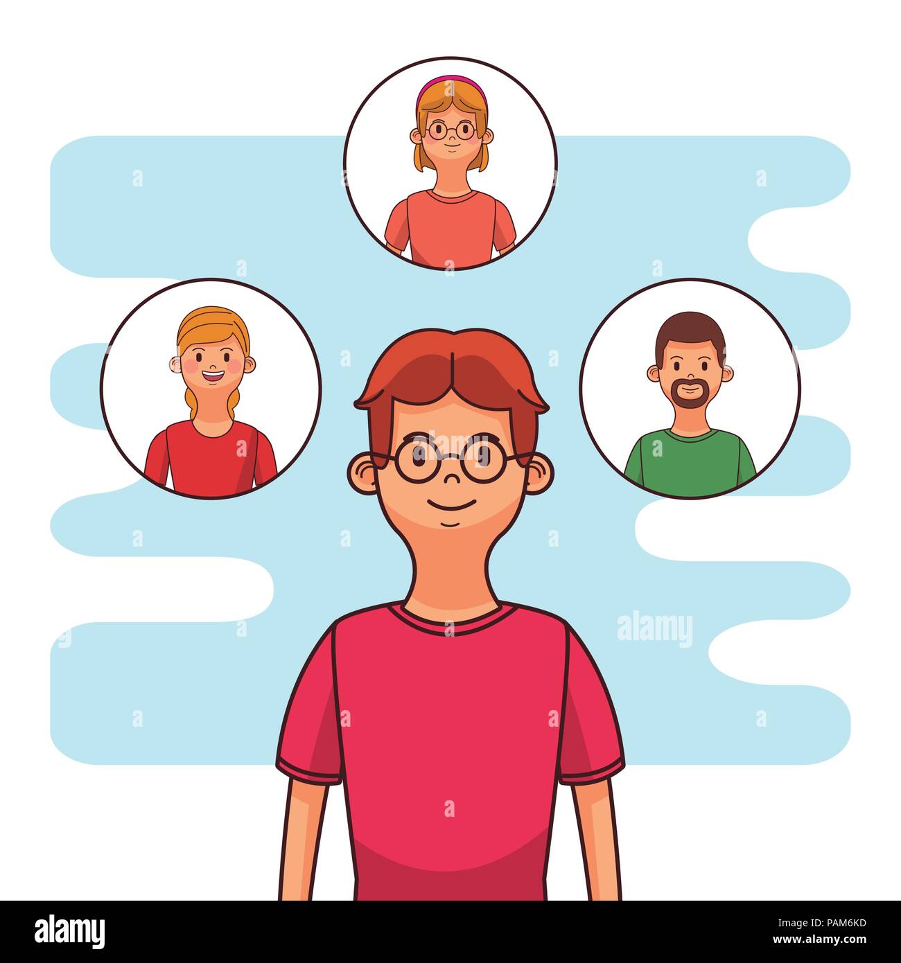 Young people round icons Stock Vector Image & Art - Alamy