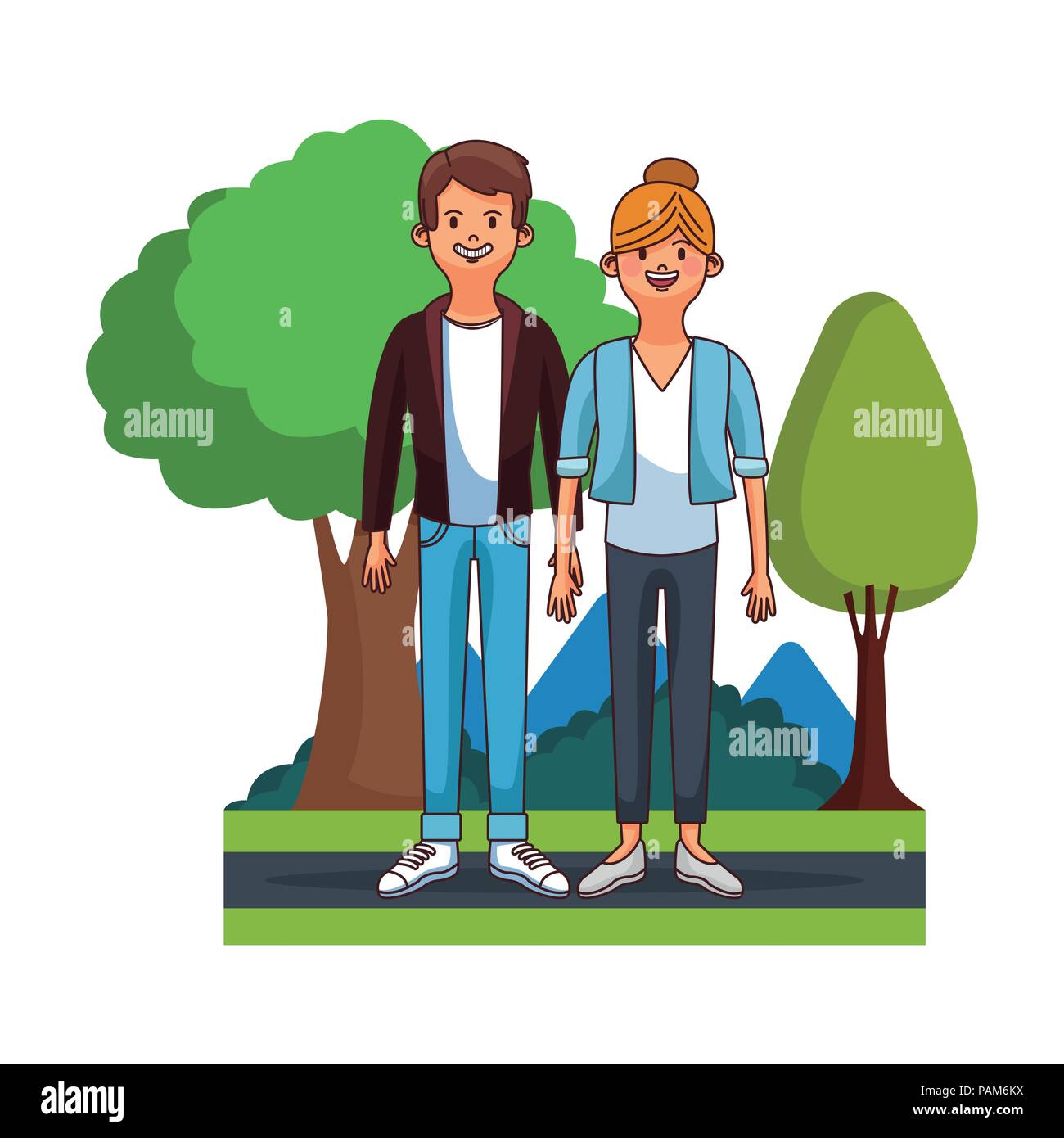 Cute couple cartoon Stock Vector Image & Art - Alamy