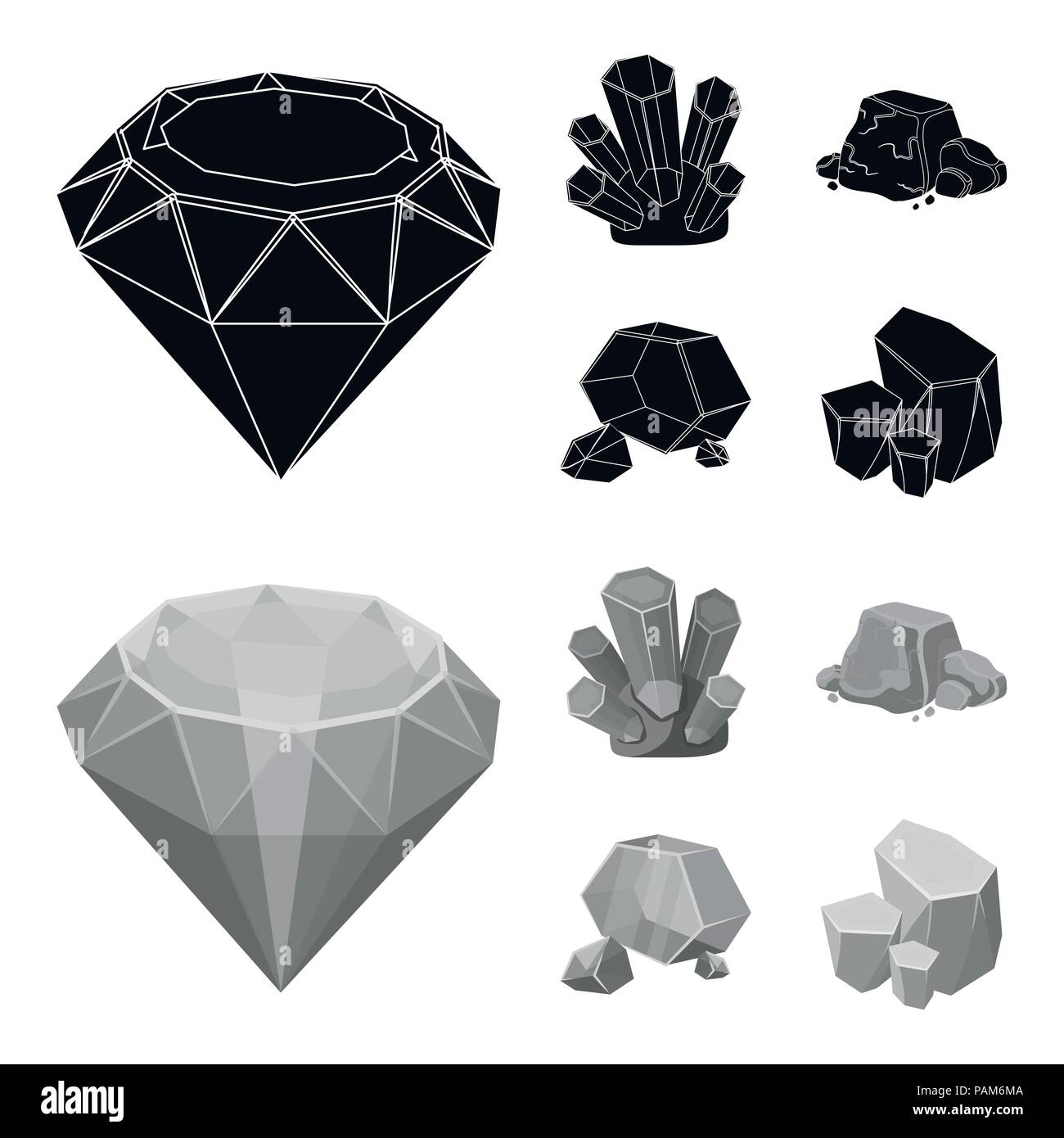 Crystals, iron ore. Precious minerals and a jeweler set collection ...