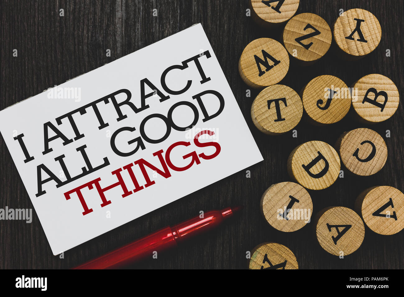Text sign showing I Attract All Good Things. Conceptual photo Positive ...