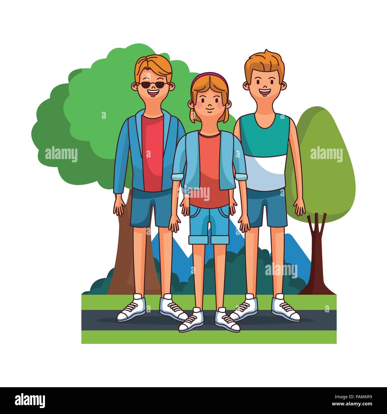 Young friends cartoons Stock Vector Image & Art - Alamy