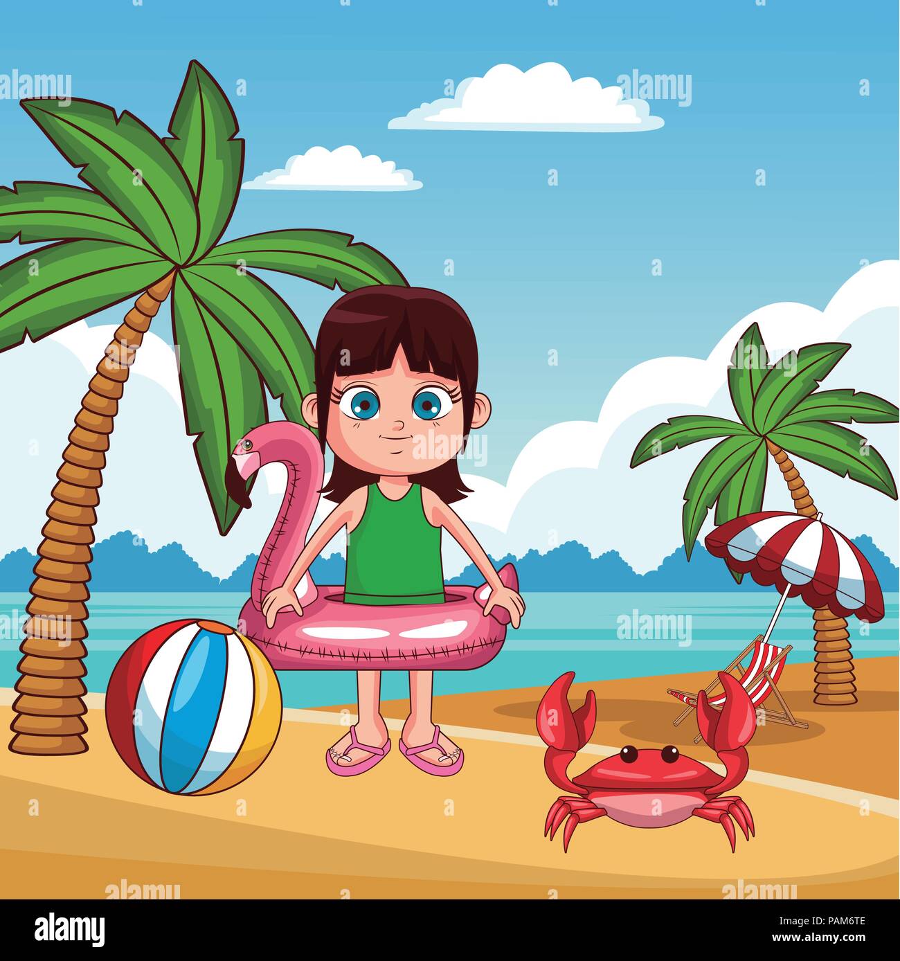 Kid and beach cute cartoons Stock Vector Image & Art - Alamy