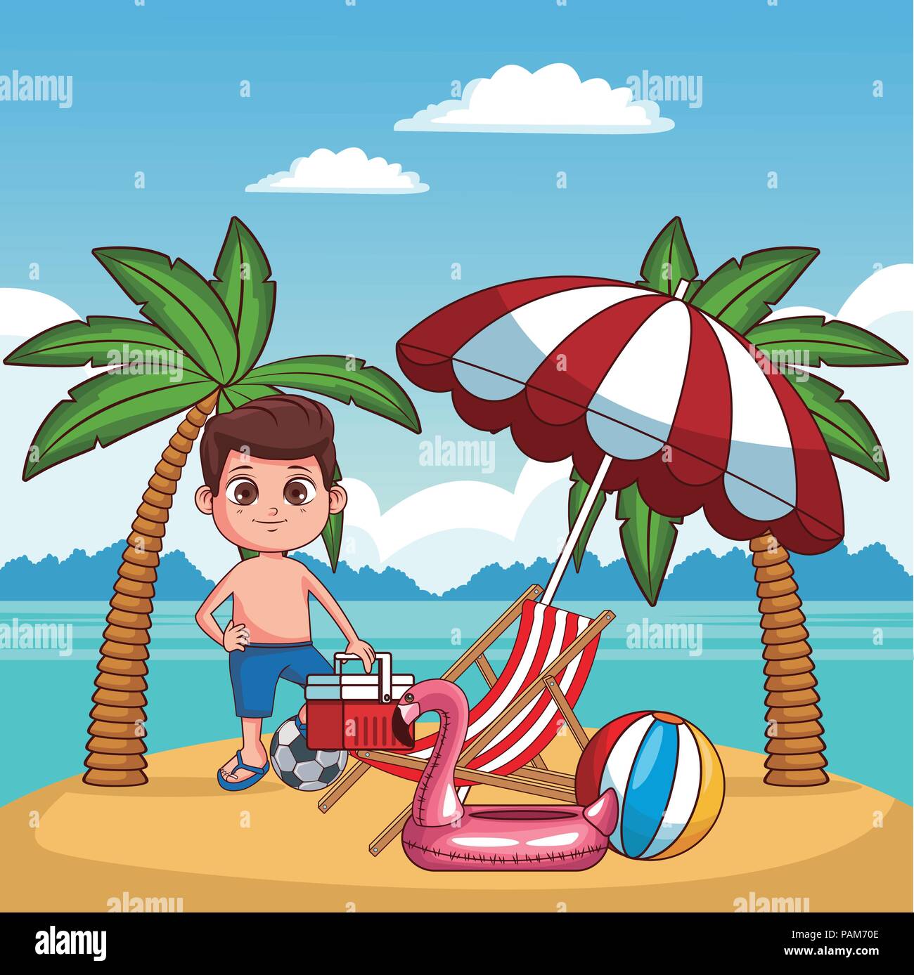 Kid and beach cute cartoons Stock Vector Image & Art - Alamy
