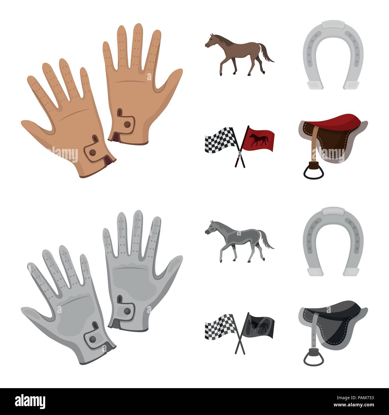 Race, track, horse, animal .Hippodrome and horse set collection icons ...