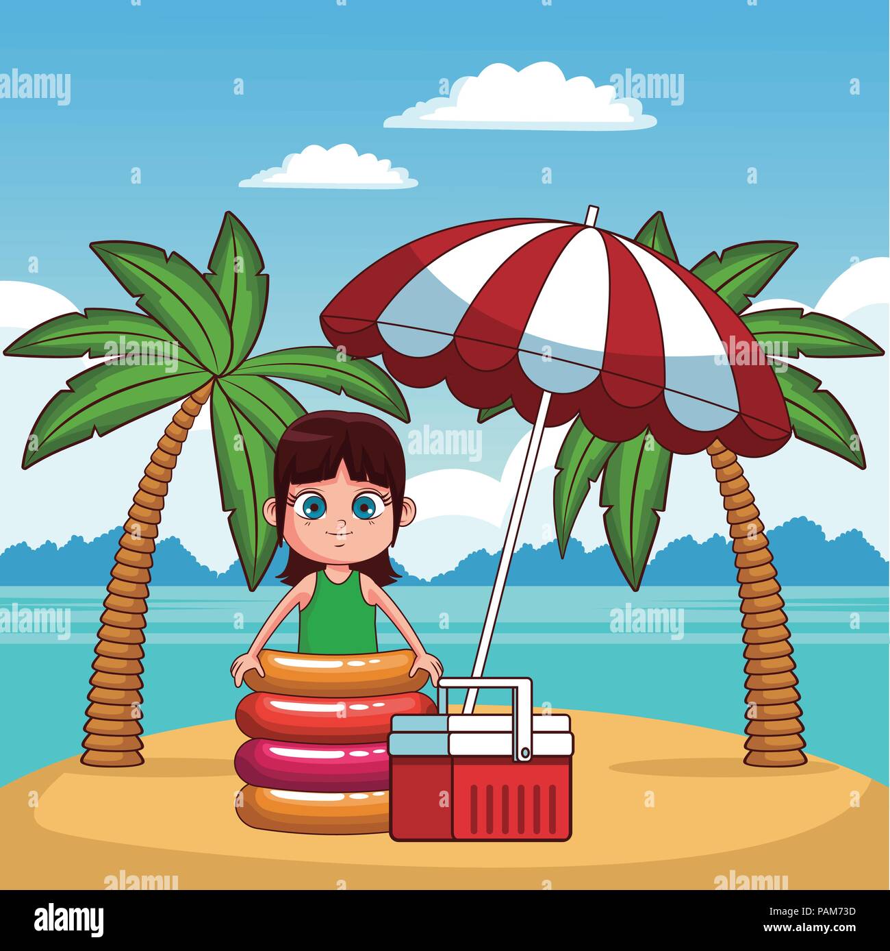 Kid and beach cute cartoons Stock Vector Image & Art - Alamy