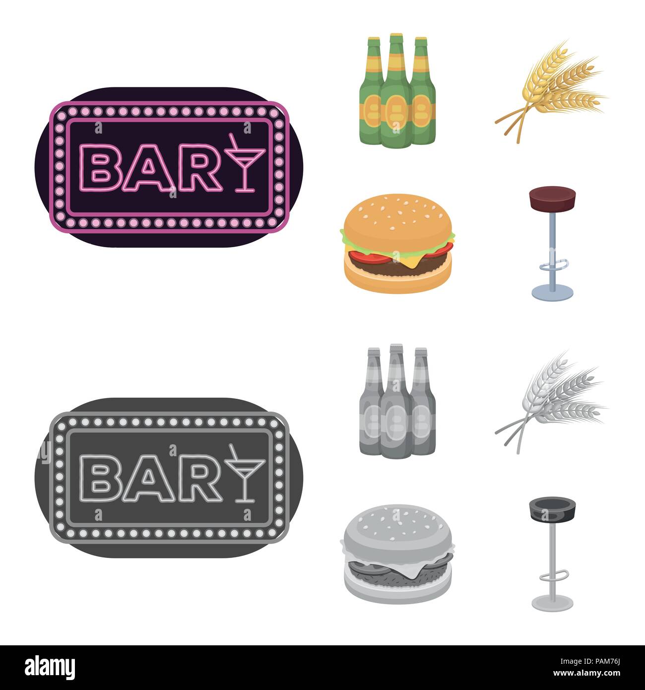 Bar, pub, restaurant, cafe .Pub set collection icons in cartoon ...