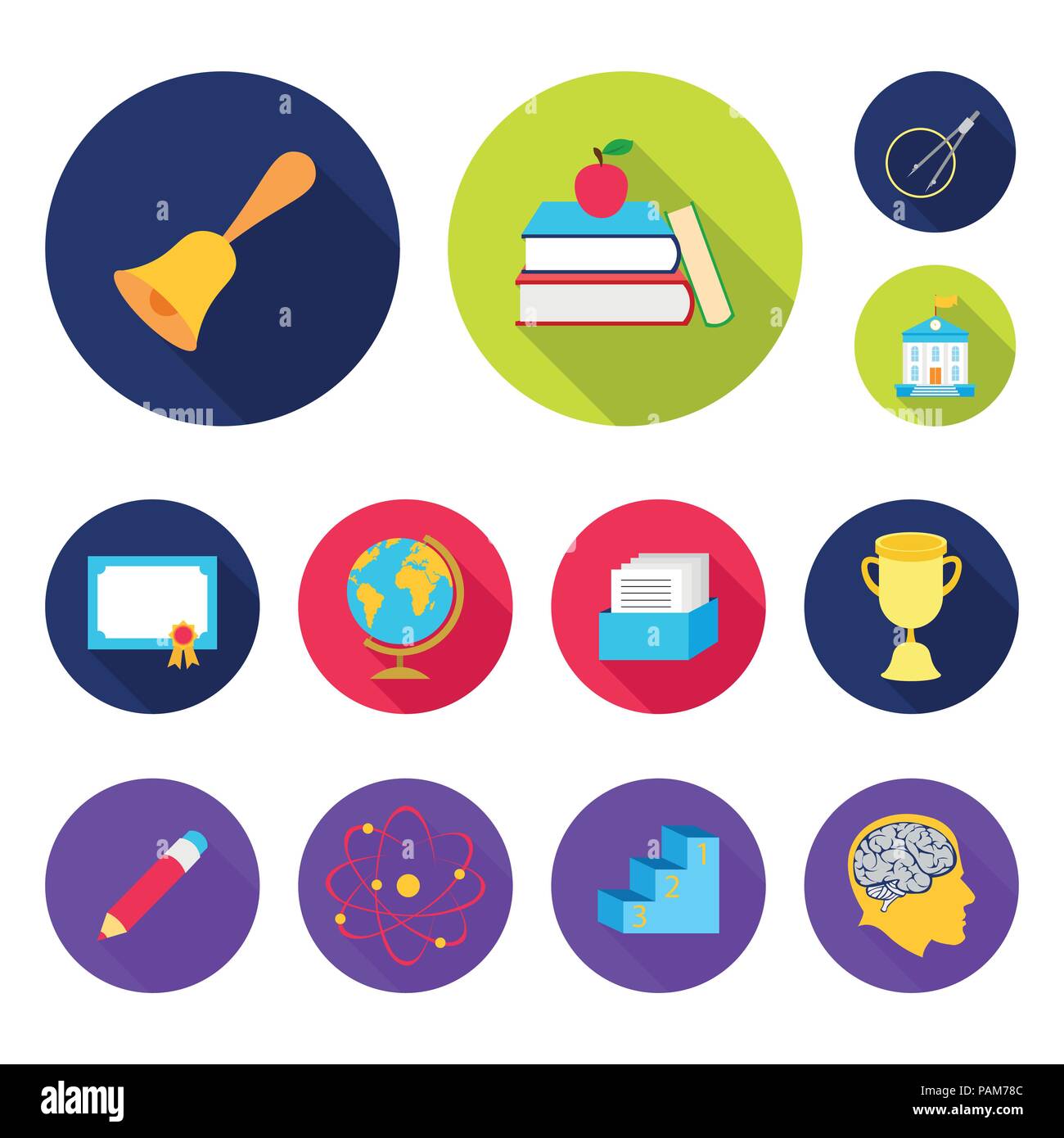 School and education flat icons in set collection for design.College ...