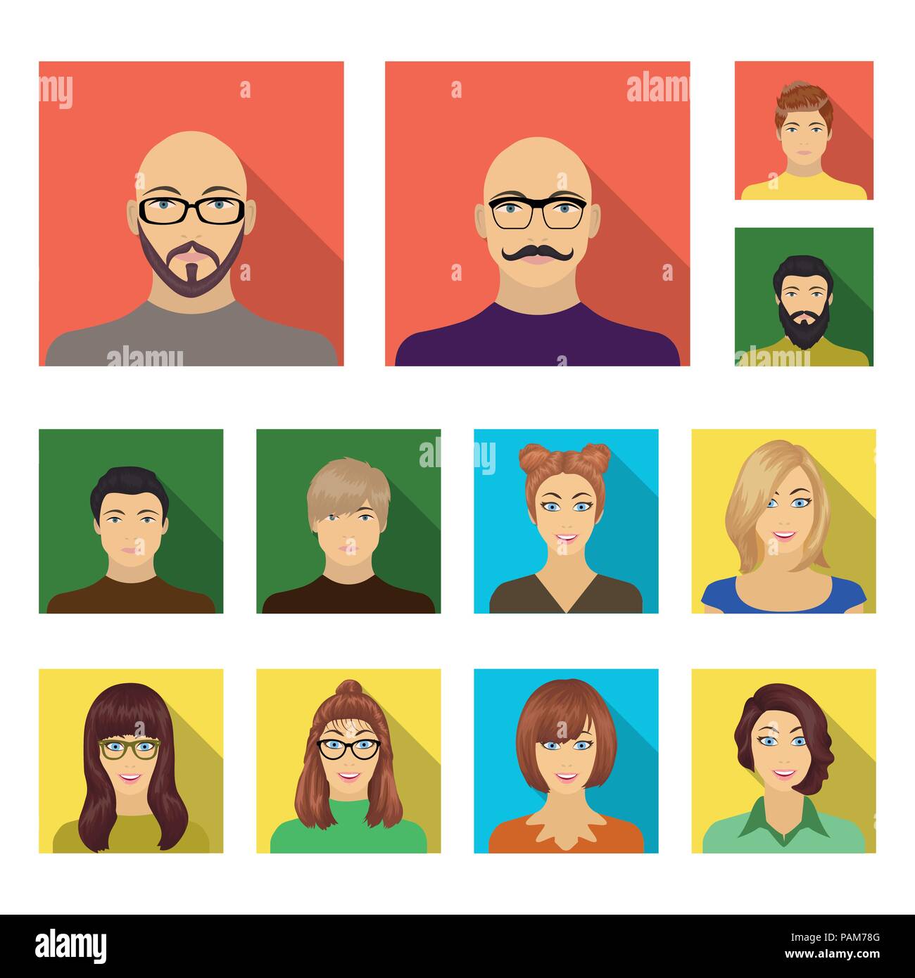 Avatar and face flat icons in set collection for design. A person ...