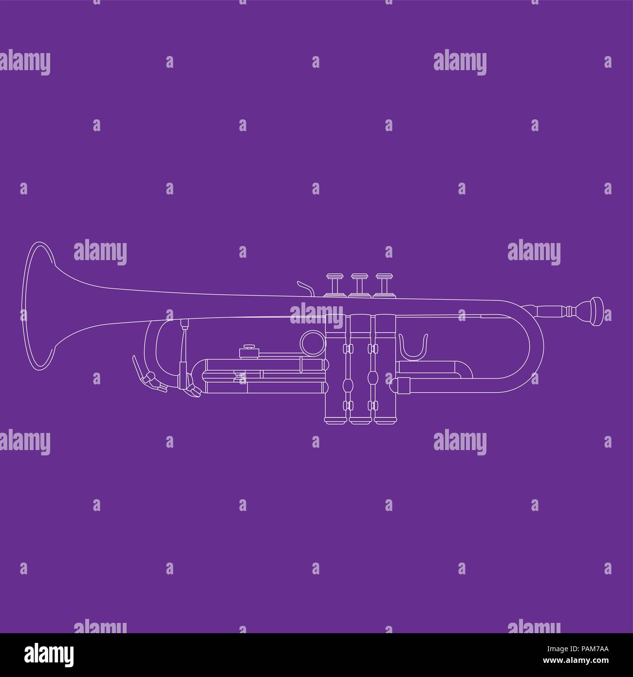 Outline of trumpet - musical instrument Stock Vector Image & Art - Alamy