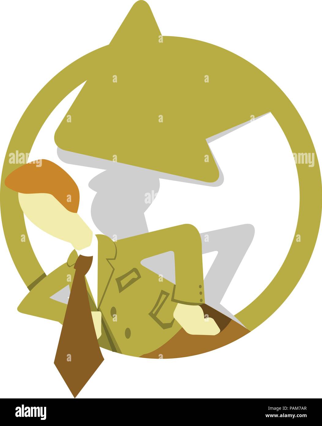 Employee inside arrow sign - attention or caption symbol Stock Vector ...