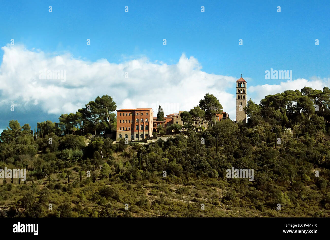 Aerial view at Saint Benedict Monastery. It is a workplace, prayer and ...