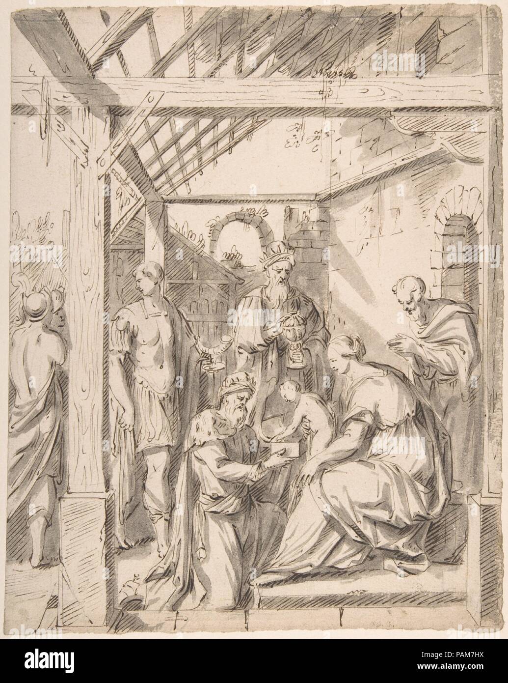 Adoration of the Magi. Artist: Anonymous, Netherlandish, 16th century ?. Dimensions: 11 5/16 x 9 ...