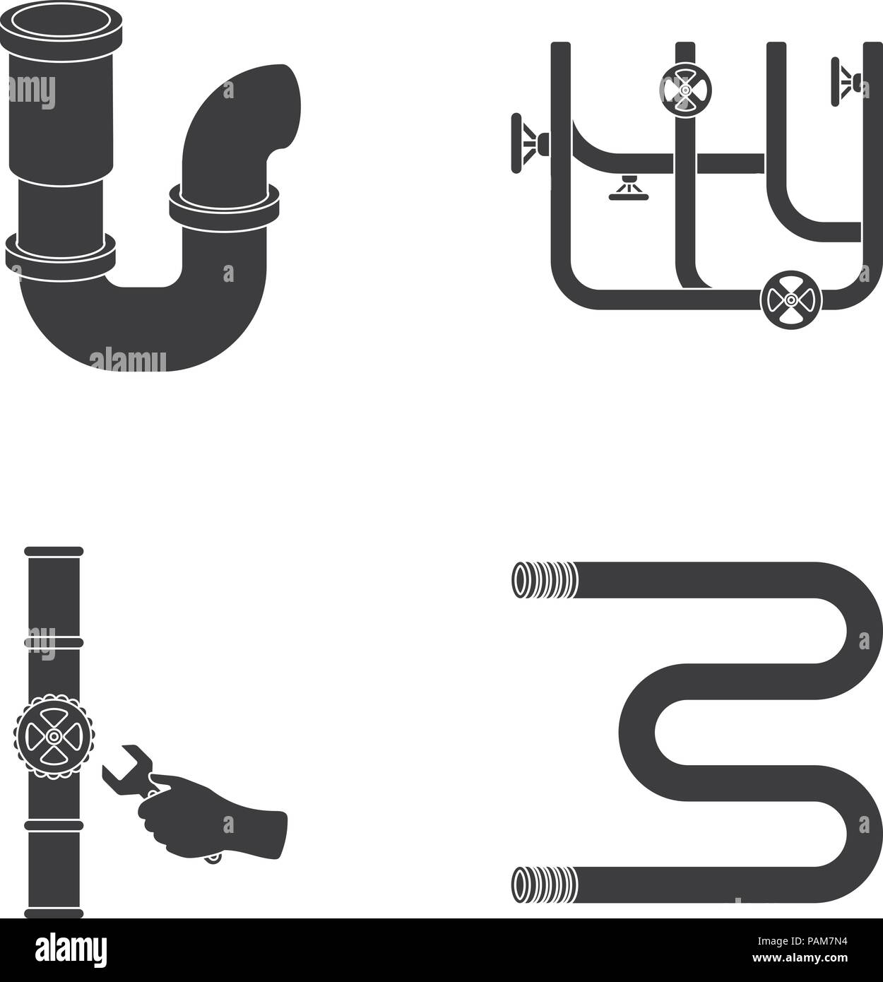 black,collection,elbow,equipment,heated towel rail,icon,illustration ...