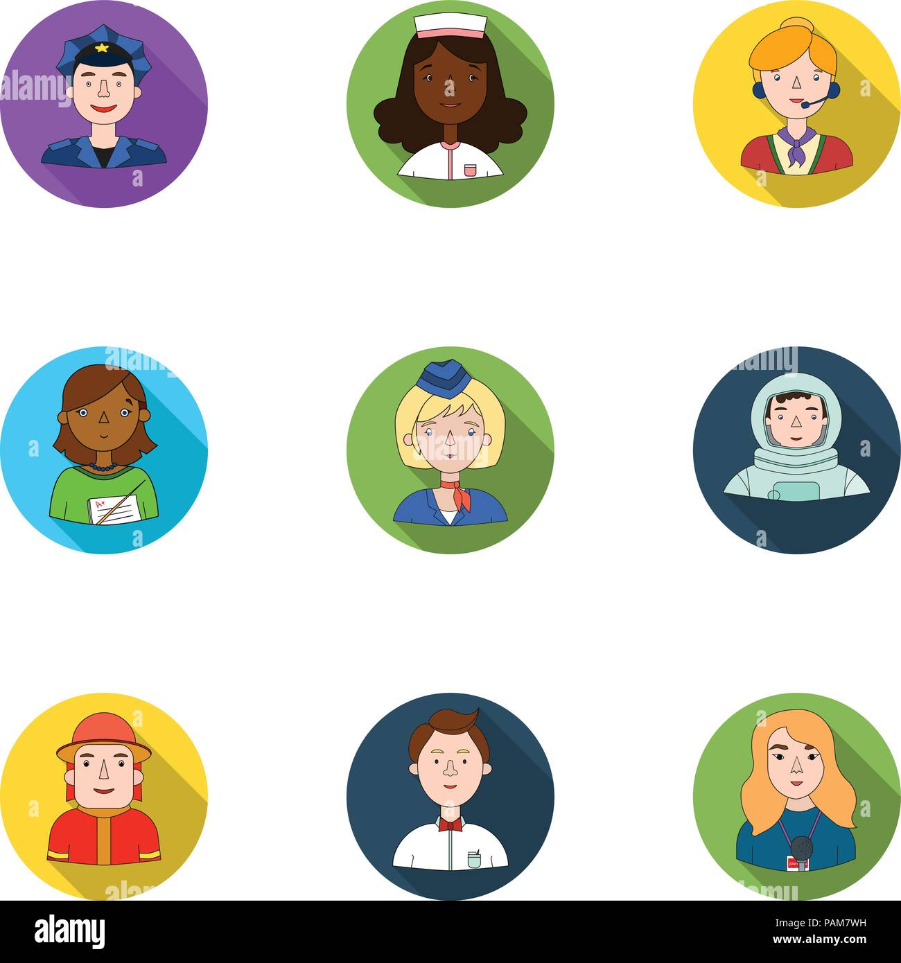 People of different profession set icons in flat design. Big collection ...