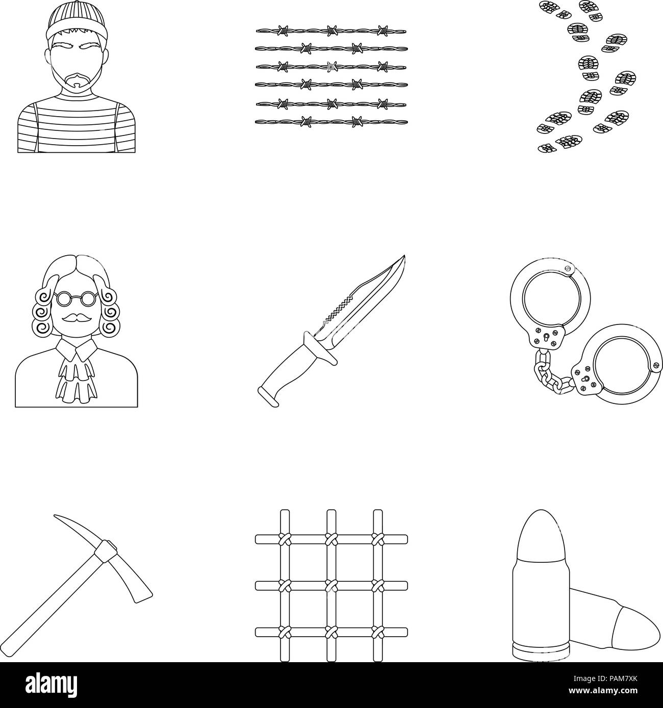 bundle,cage,cell,collection,court,crime,dog,fingerprint,footprint ...