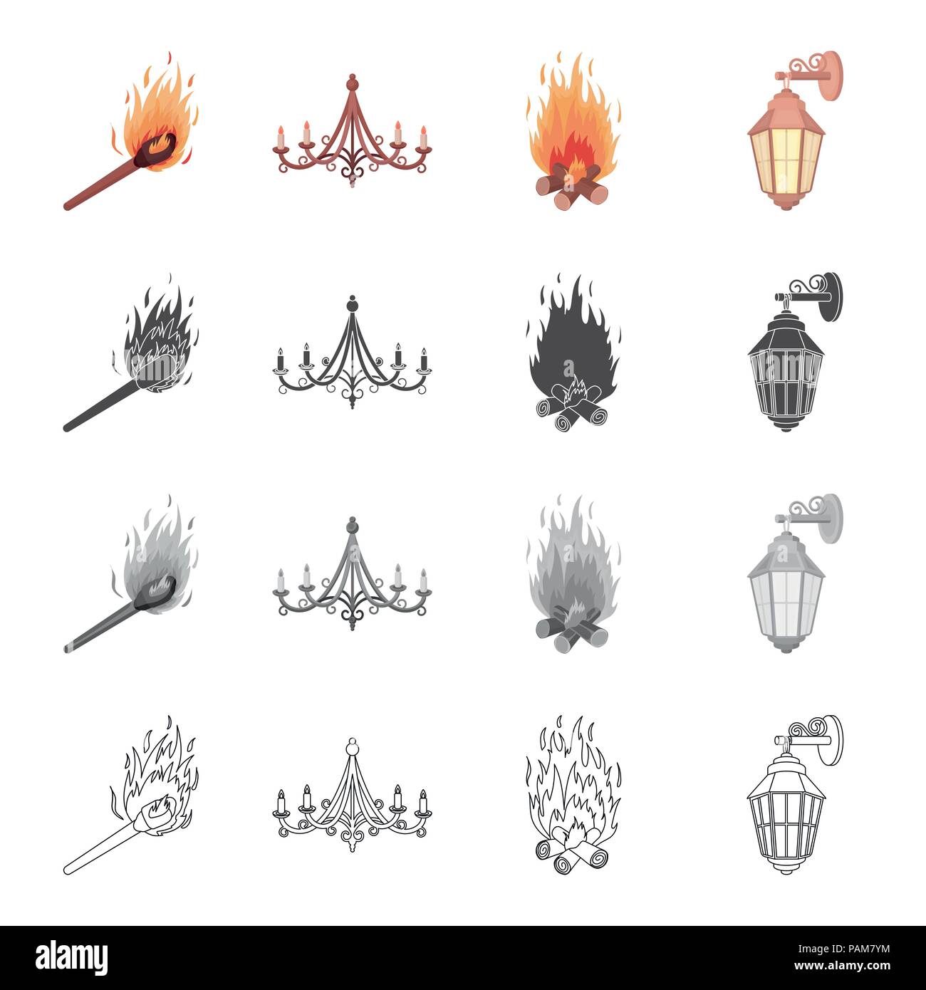 Burning street lamp Stock Vector Images - Alamy