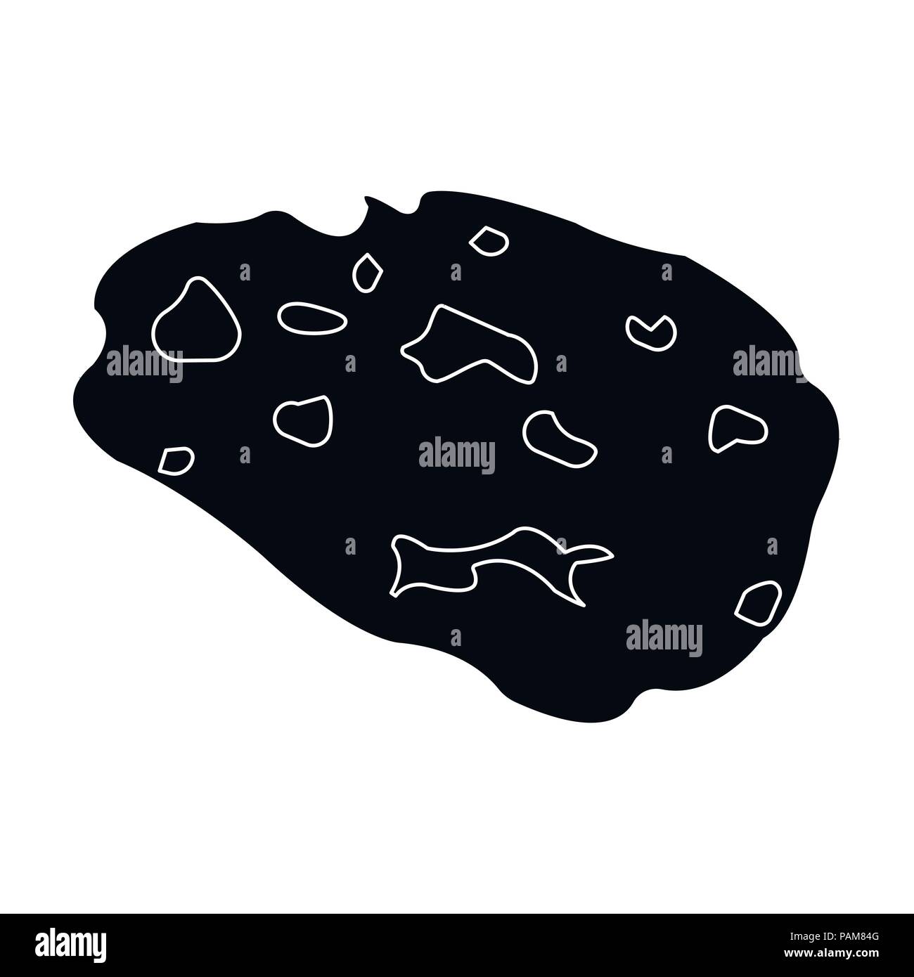 Meteorite icon in black design isolated on white background. Planets ...