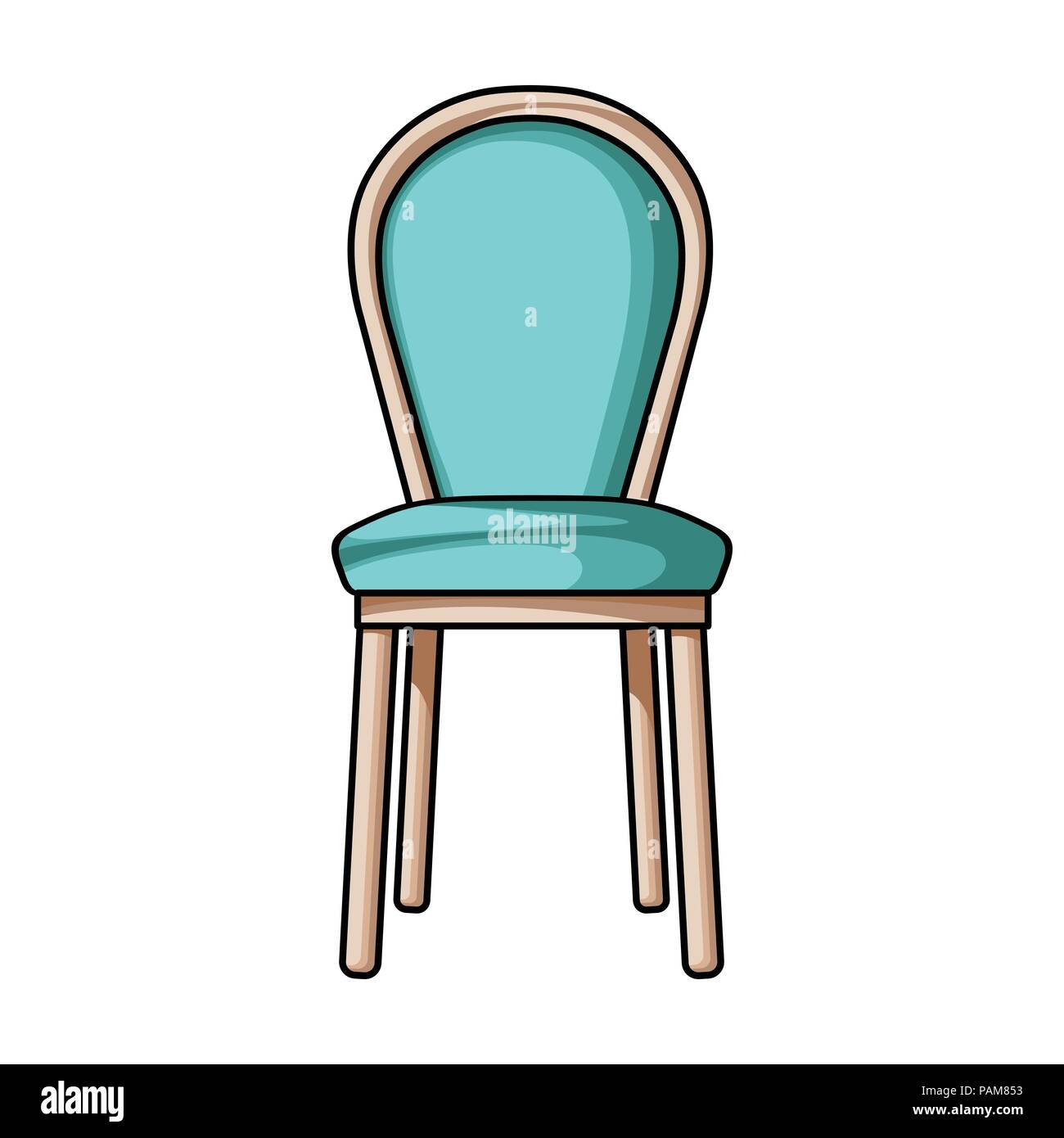 Classical chair icon in cartoon style isolated on white background ...