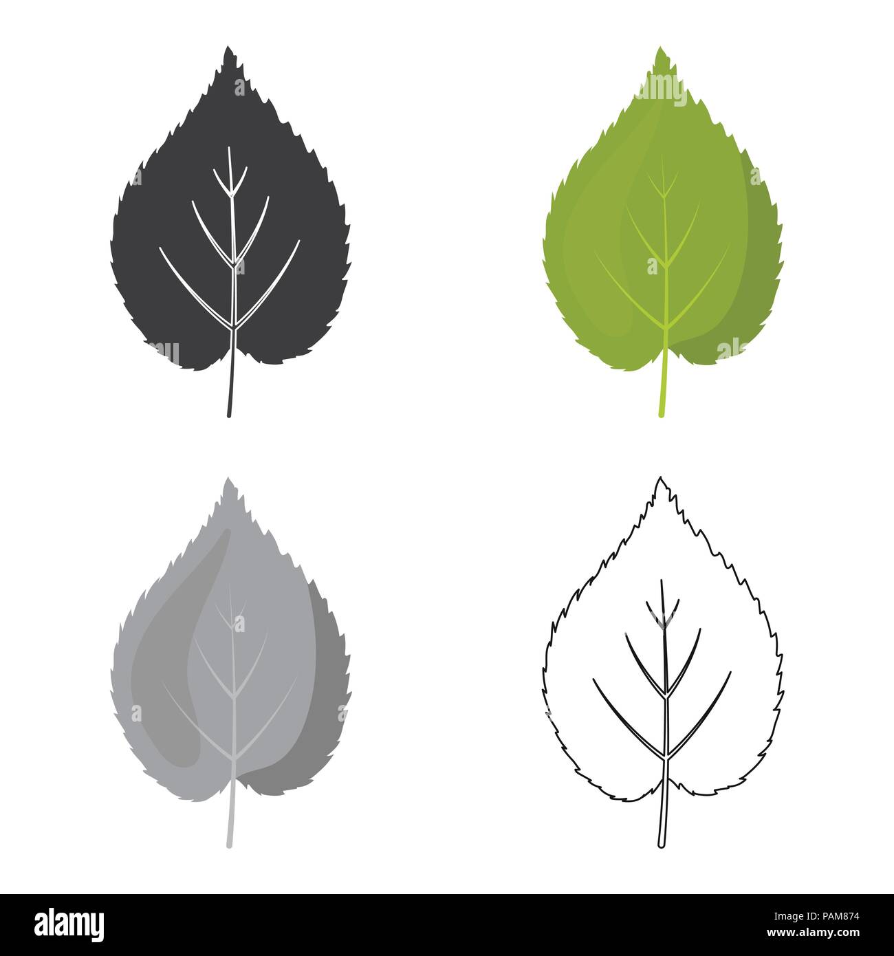 Linden leaf icon cartoon hi-res stock photography and images - Alamy