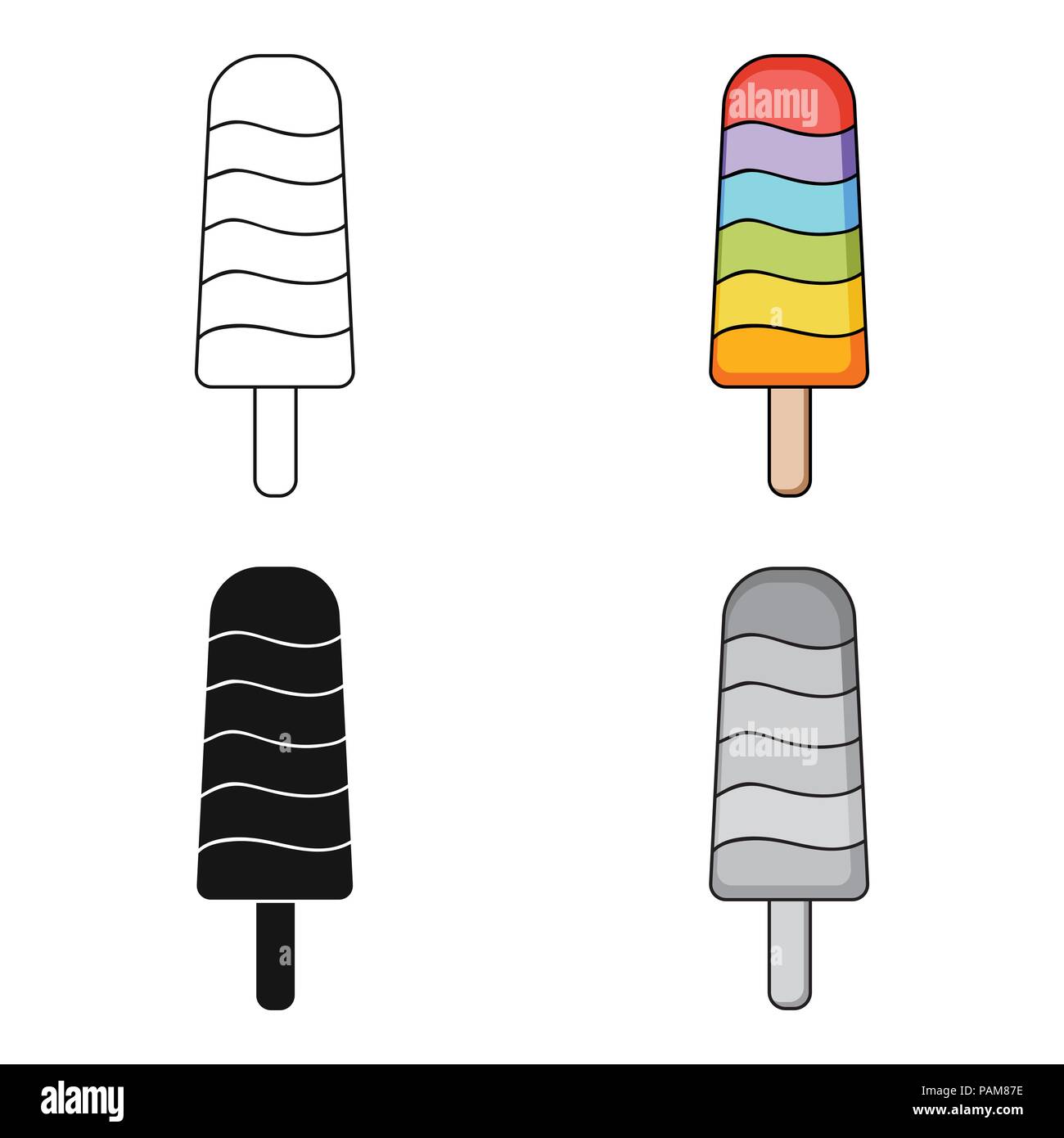 Ice lolly icon in cartoon design isolated on white background. Ice ...