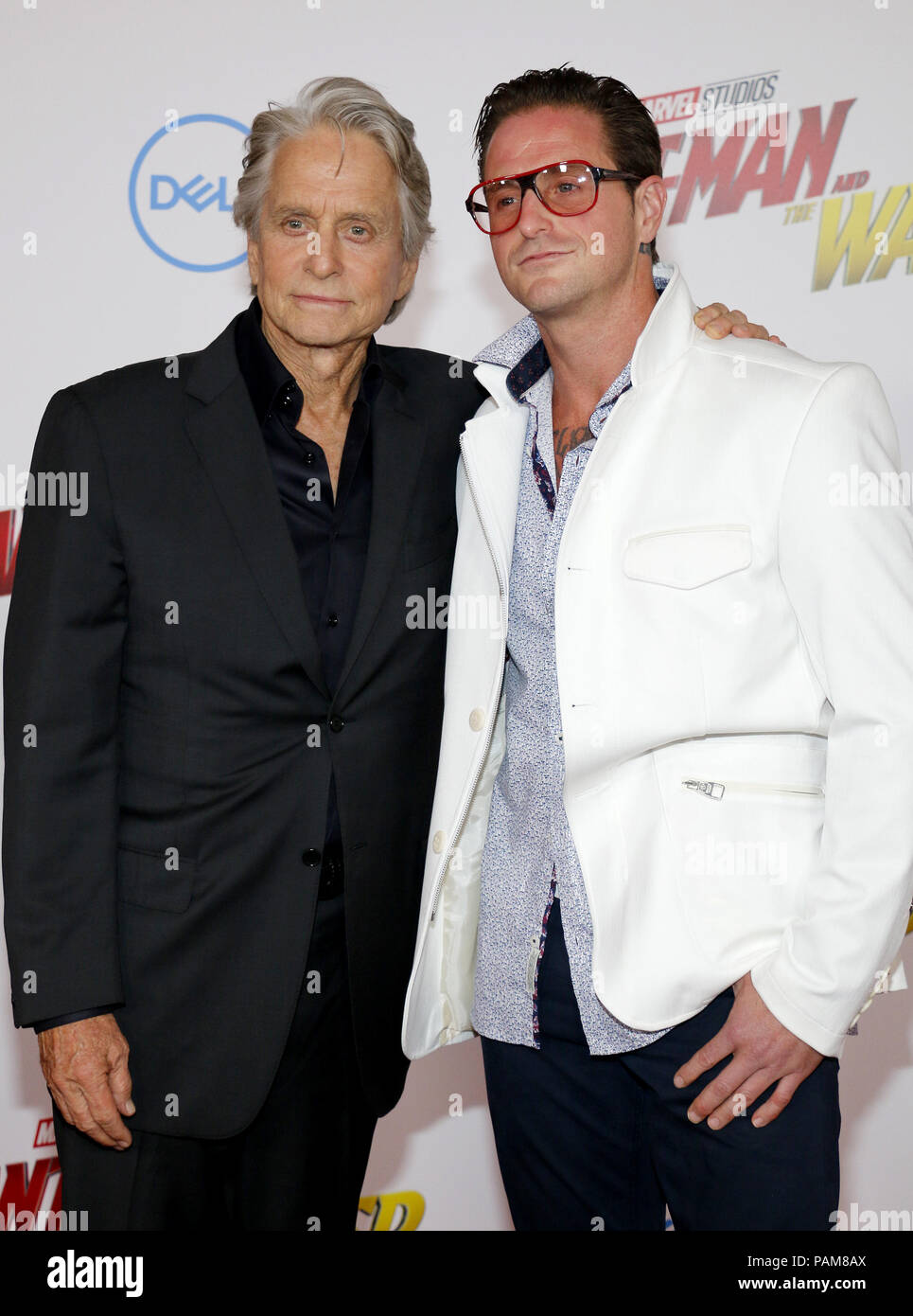 Michael Douglas and Cameron Douglas at the Los Angeles premiere of 'Ant ...