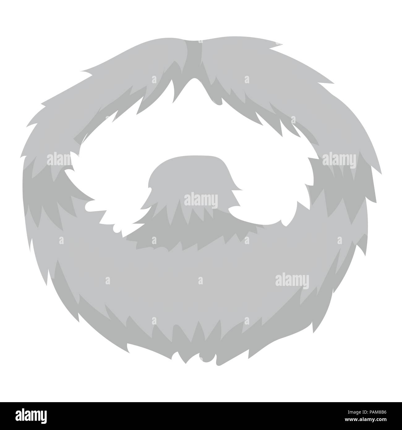 Man's beard icon in monochrome style isolated on white background ...