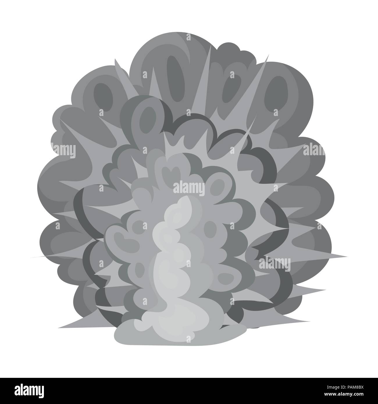 Explosion icon in monochrome design isolated on white background ...