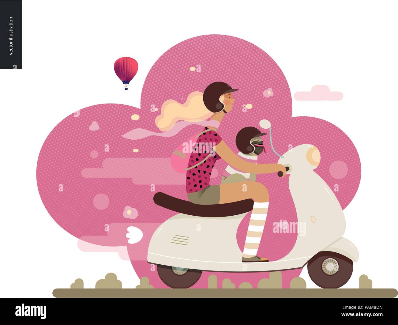 Lady Wearing Helmet Stock Vector Images - Alamy