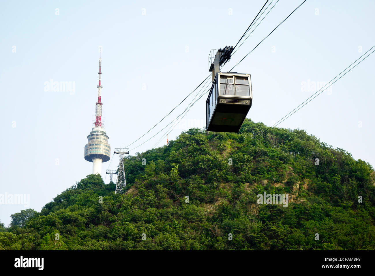 Namsan N Seoul Tower And Namsan Cable Car Seoul South Korea Stock