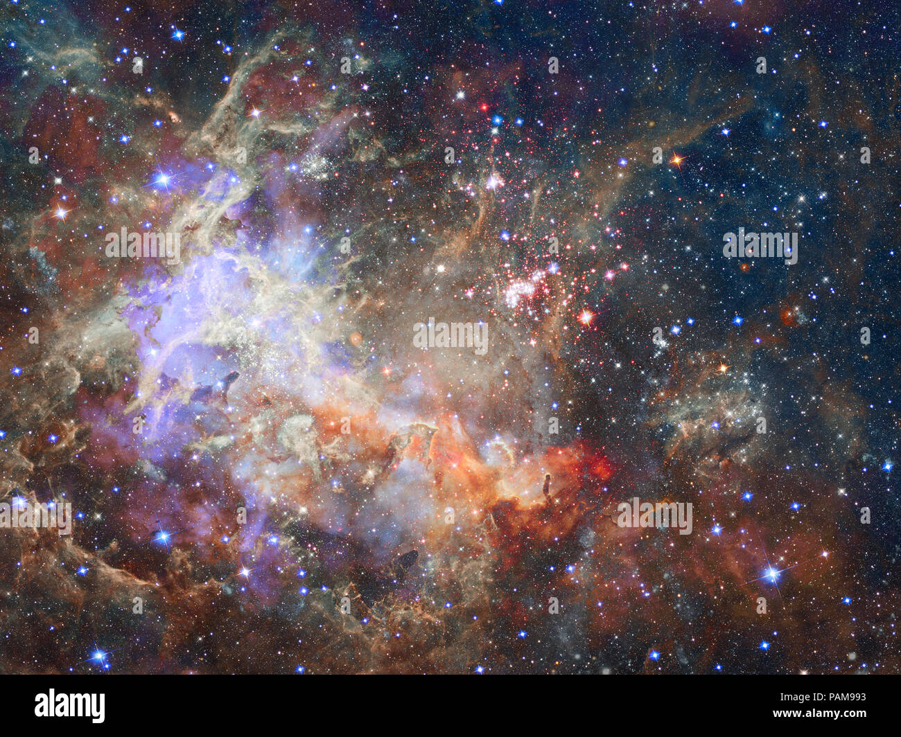 Stars and galaxy in a deep space. Elements of this image furnished by ...