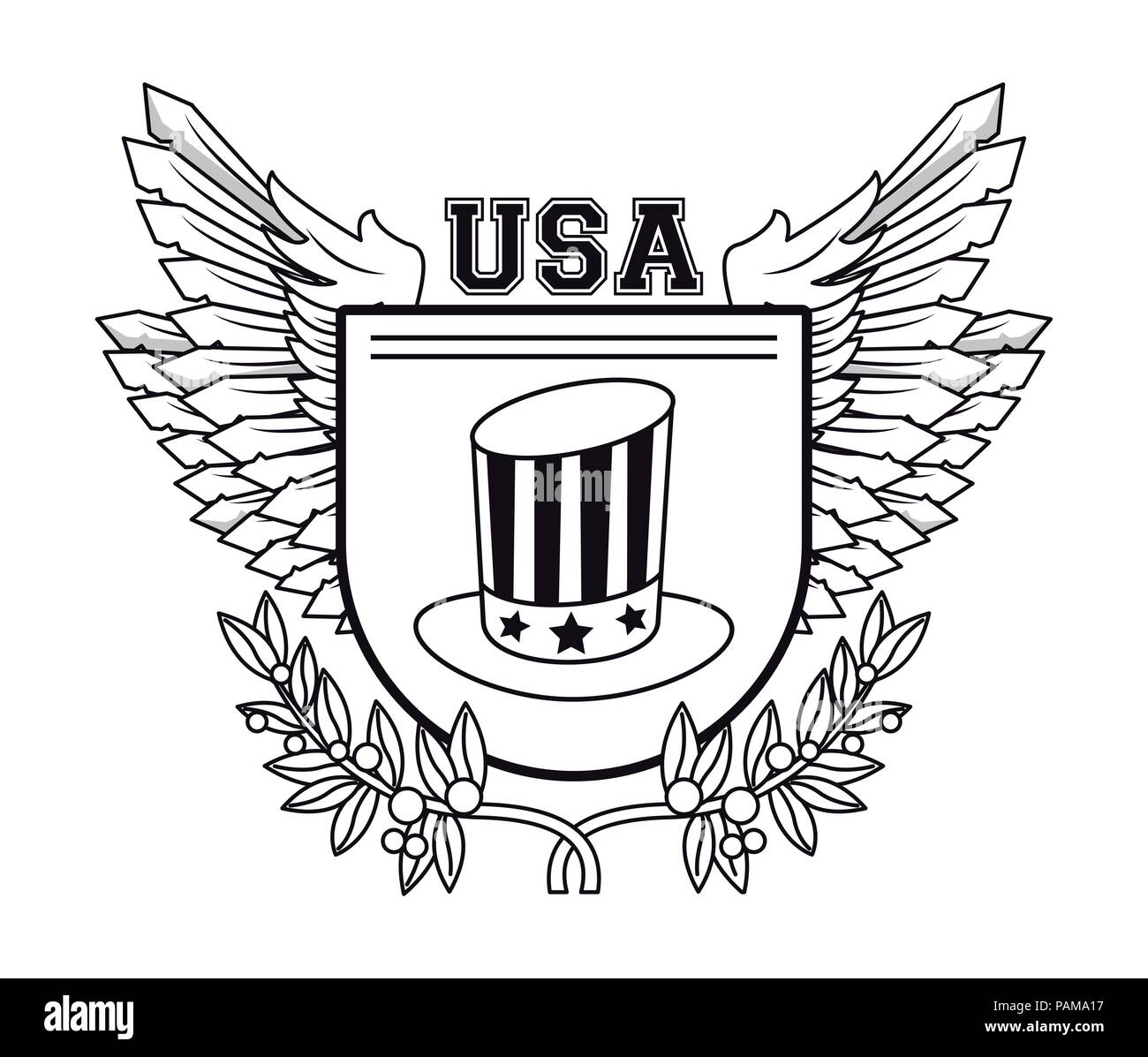 United States of America emblem in black and white Stock Vector Image ...