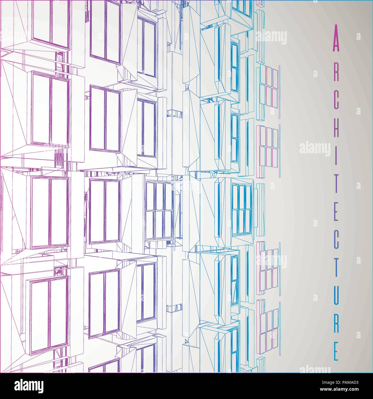 Modern architecture wireframe. Concept of urban wireframe. Wireframe ...