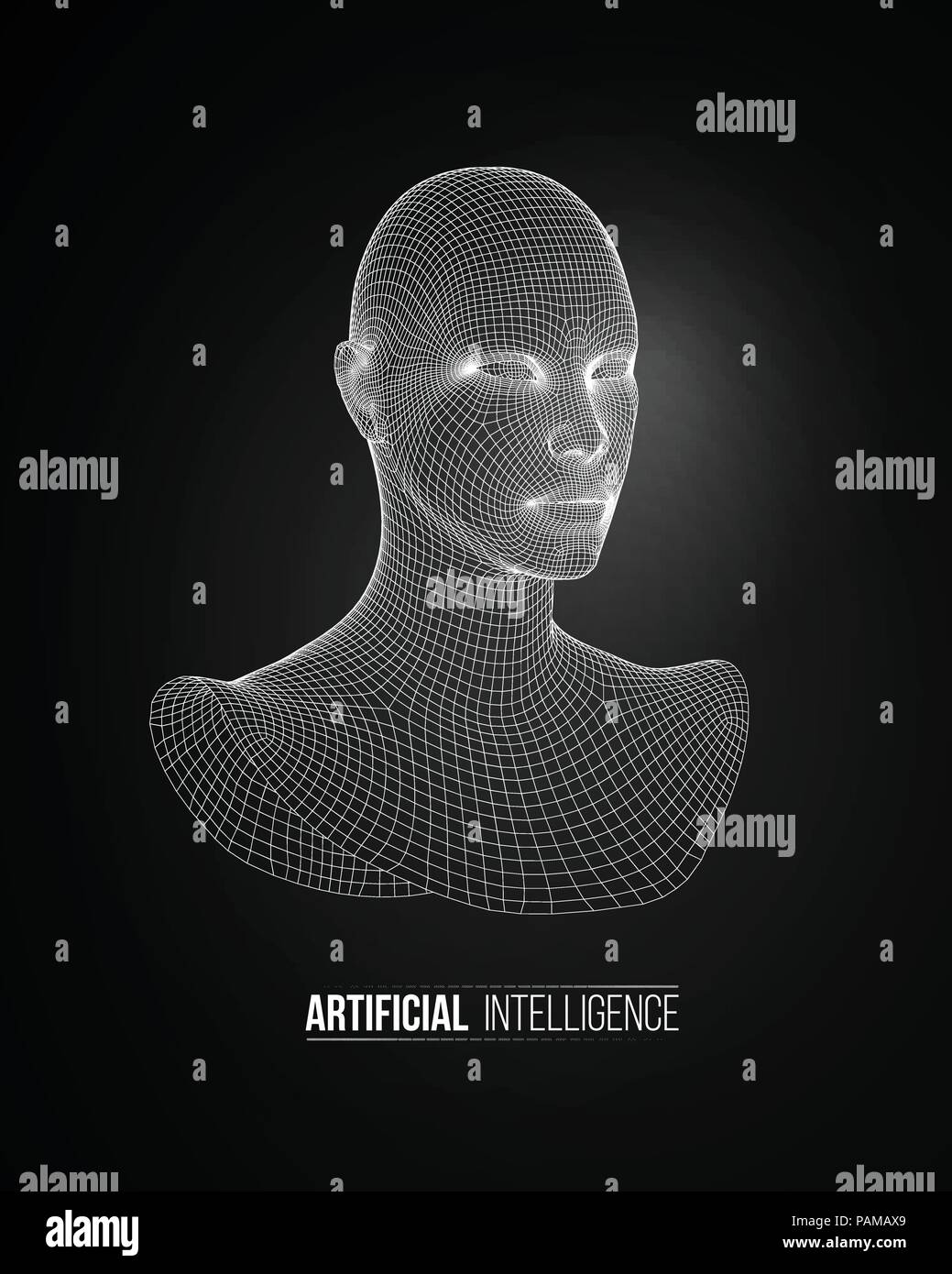 3d head wireframe vector. Drawing of wireframe head 3d model. Vector ...