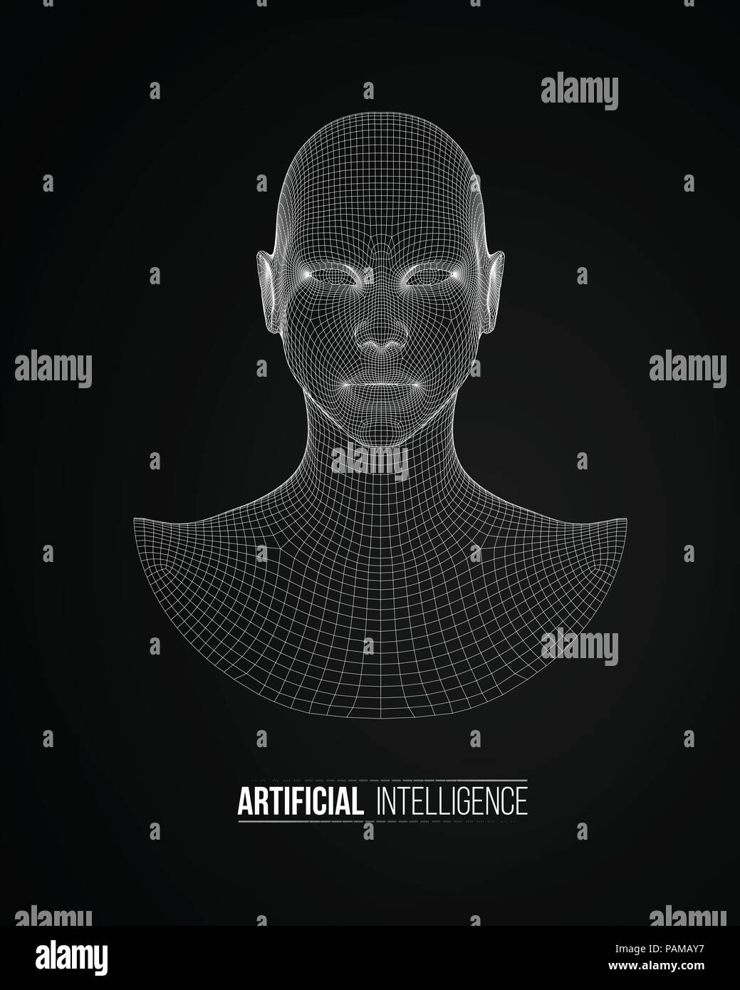 3d head wireframe vector. Drawing of wireframe head 3d model. Vector ...