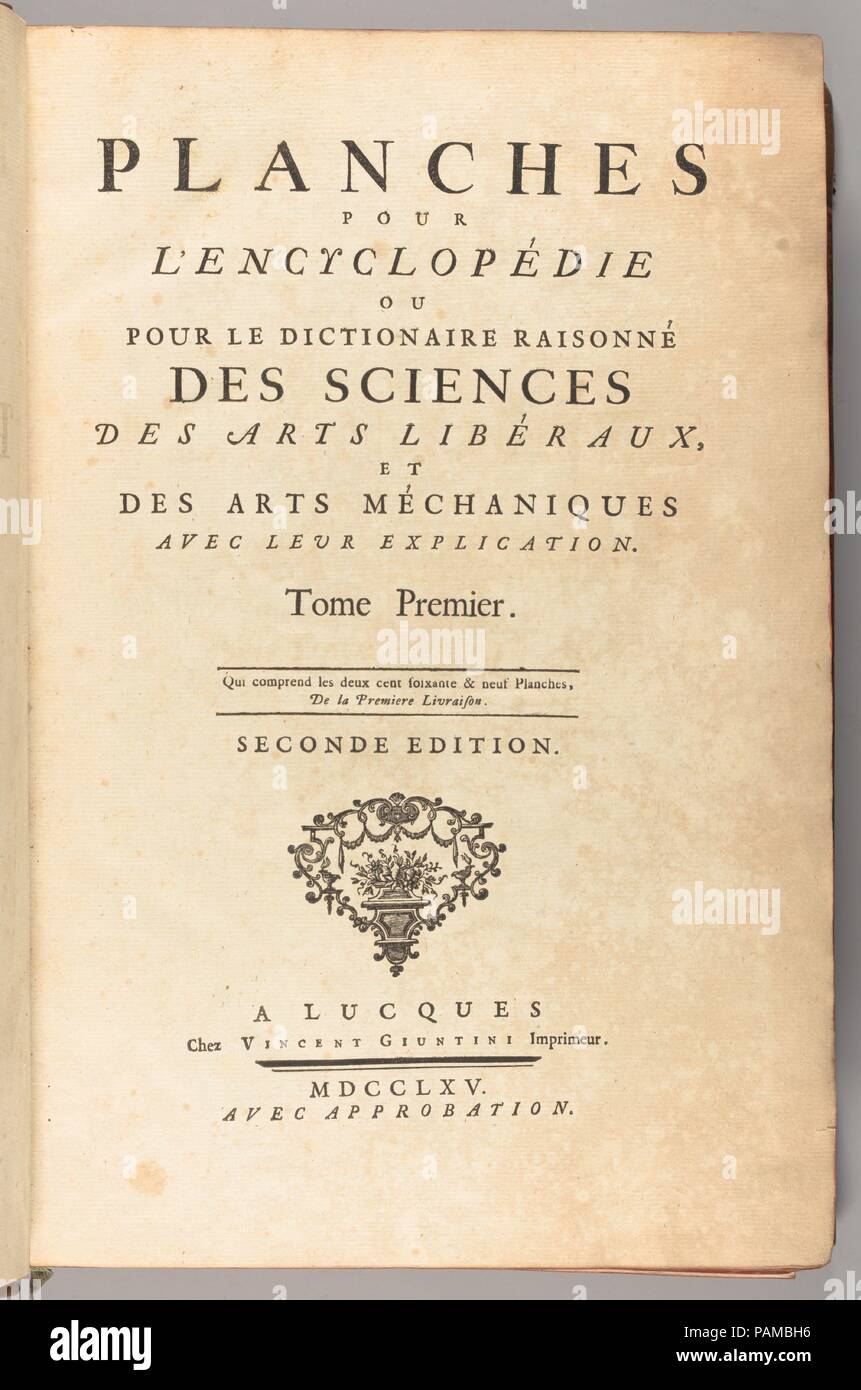 Planches pour l'Encyclopédie, ou pour le Dictionaire raisonné des ...