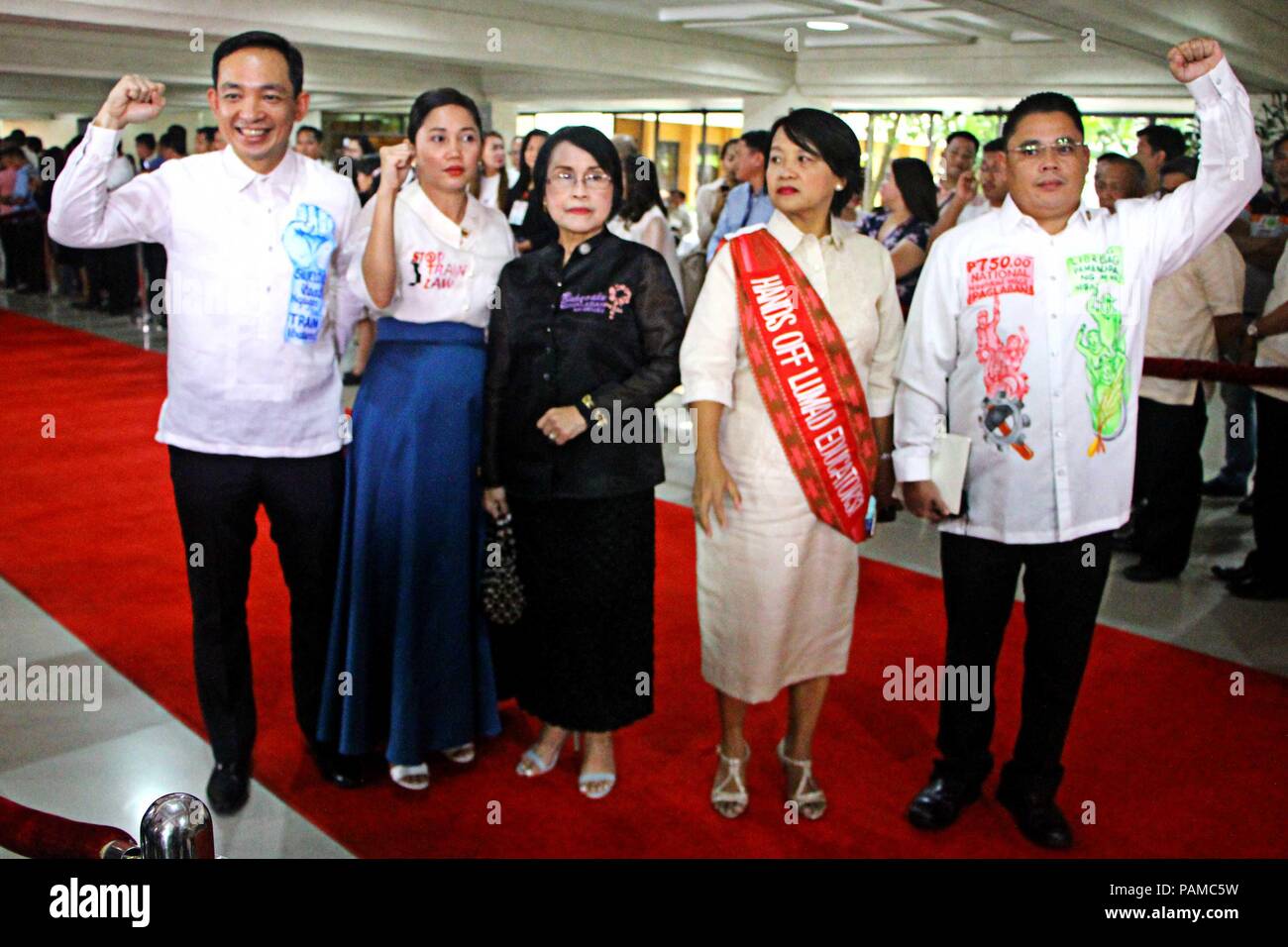 Philippines. 23rd July, 2018. The Makabayan block arrival at the Red ...