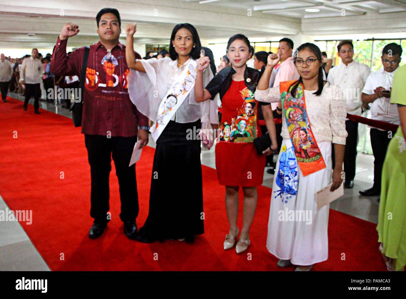Philippines. 23rd July, 2018. The Makabayan block arrival at the Red ...
