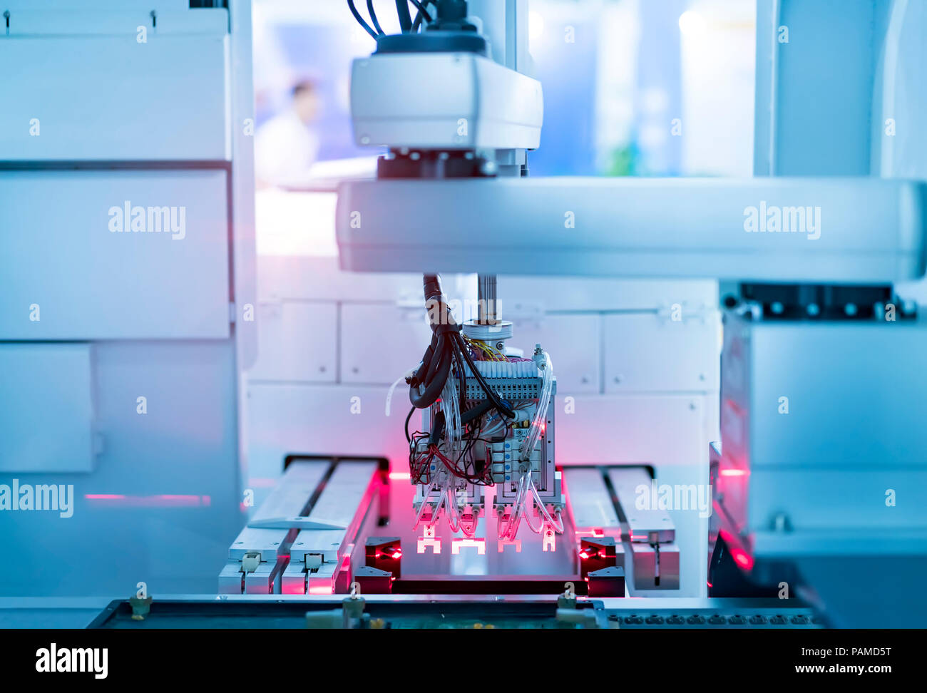 Robotic vision sensor camera system in phone intellegence factory Stock ...