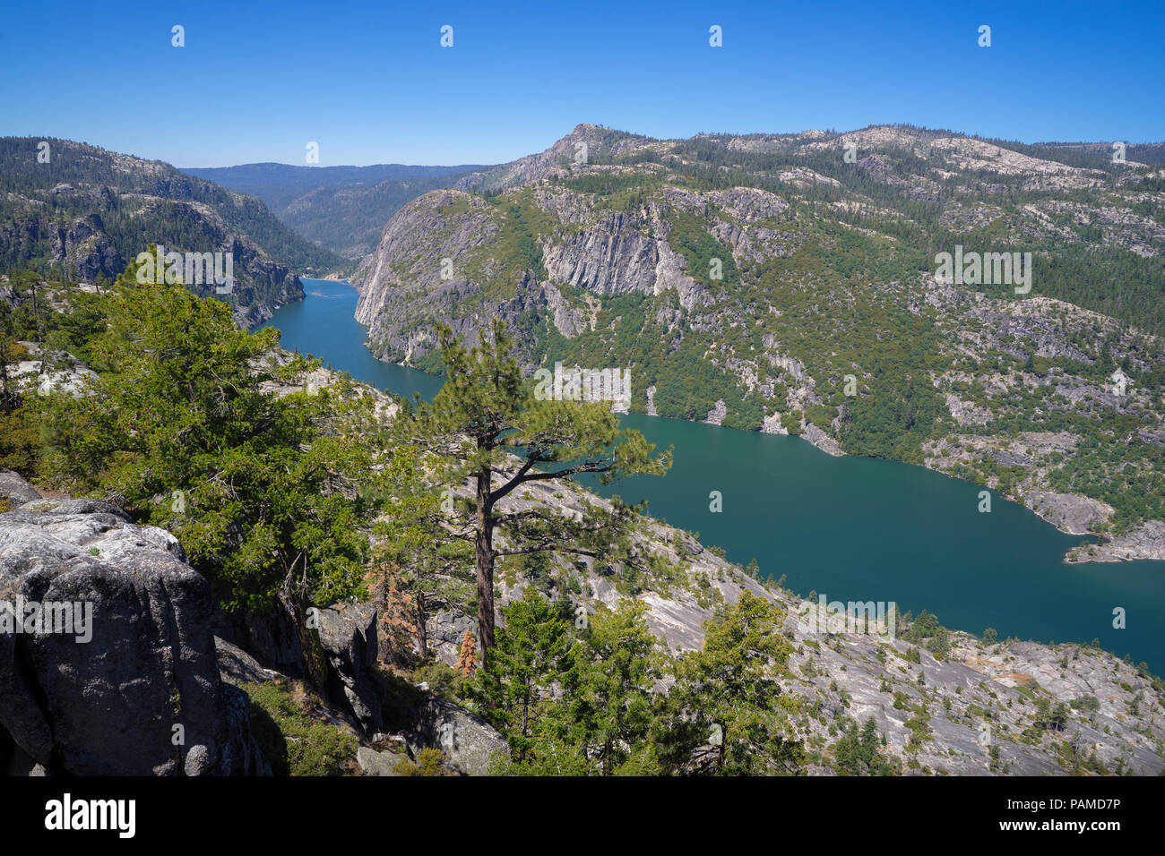 Overlook of Donnell reservoir and dam - Highway 108 Roadside ...