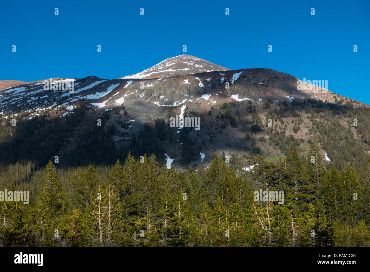 Cloud shadows passing over Mt. Dana, with the springtime snow melt ...