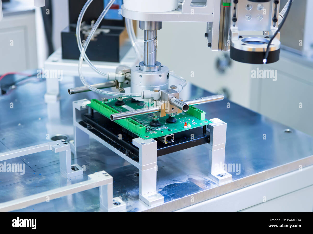 Robotic vision sensor camera system in phone intellegence factory Stock ...