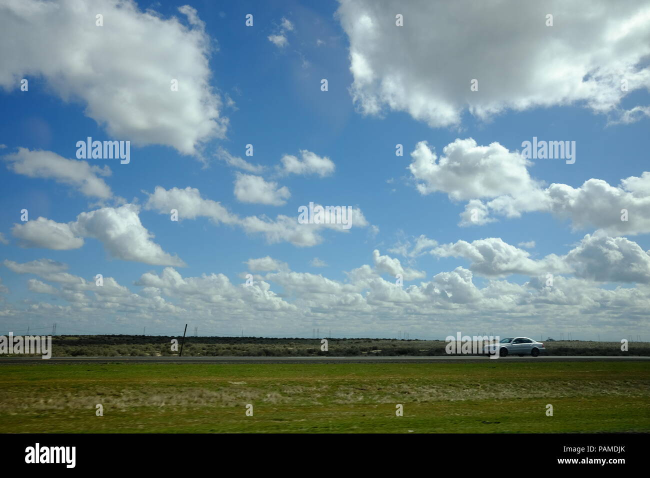 Bright Cloudy Sky of central California Stock Photo - Alamy