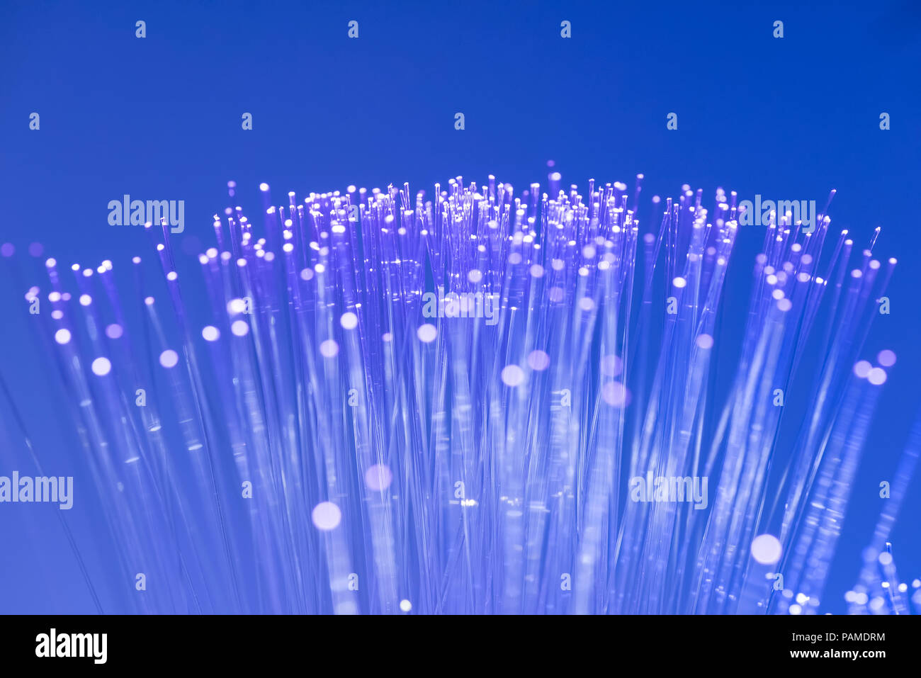 optical fibres dinamic flying from deep on technology background Stock ...