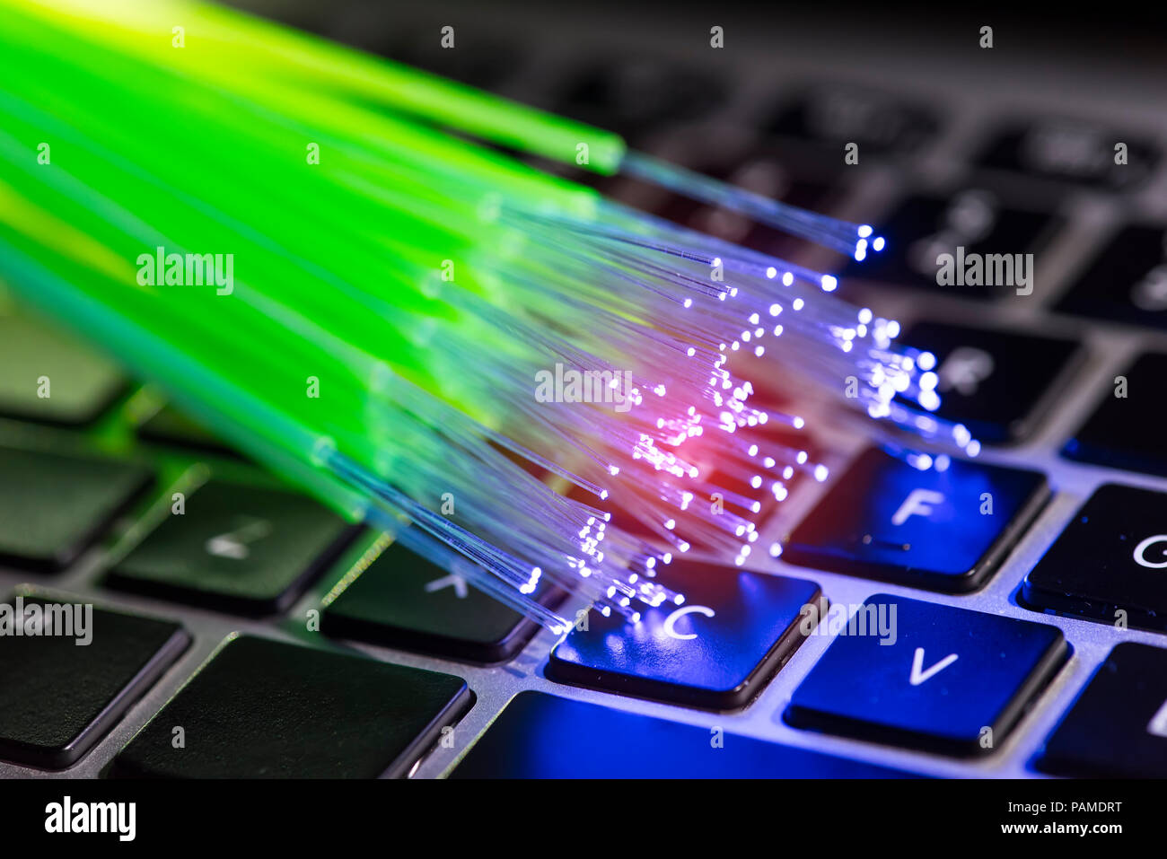fiber optic network line cable background Stock Photo - Alamy