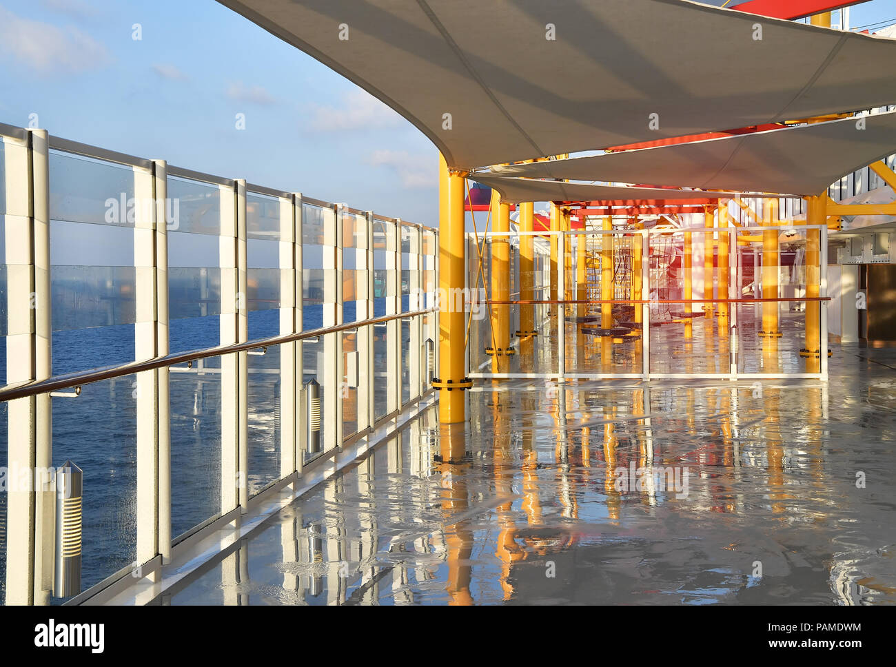 Sea view from cruise ship sailing Stock Photo - Alamy